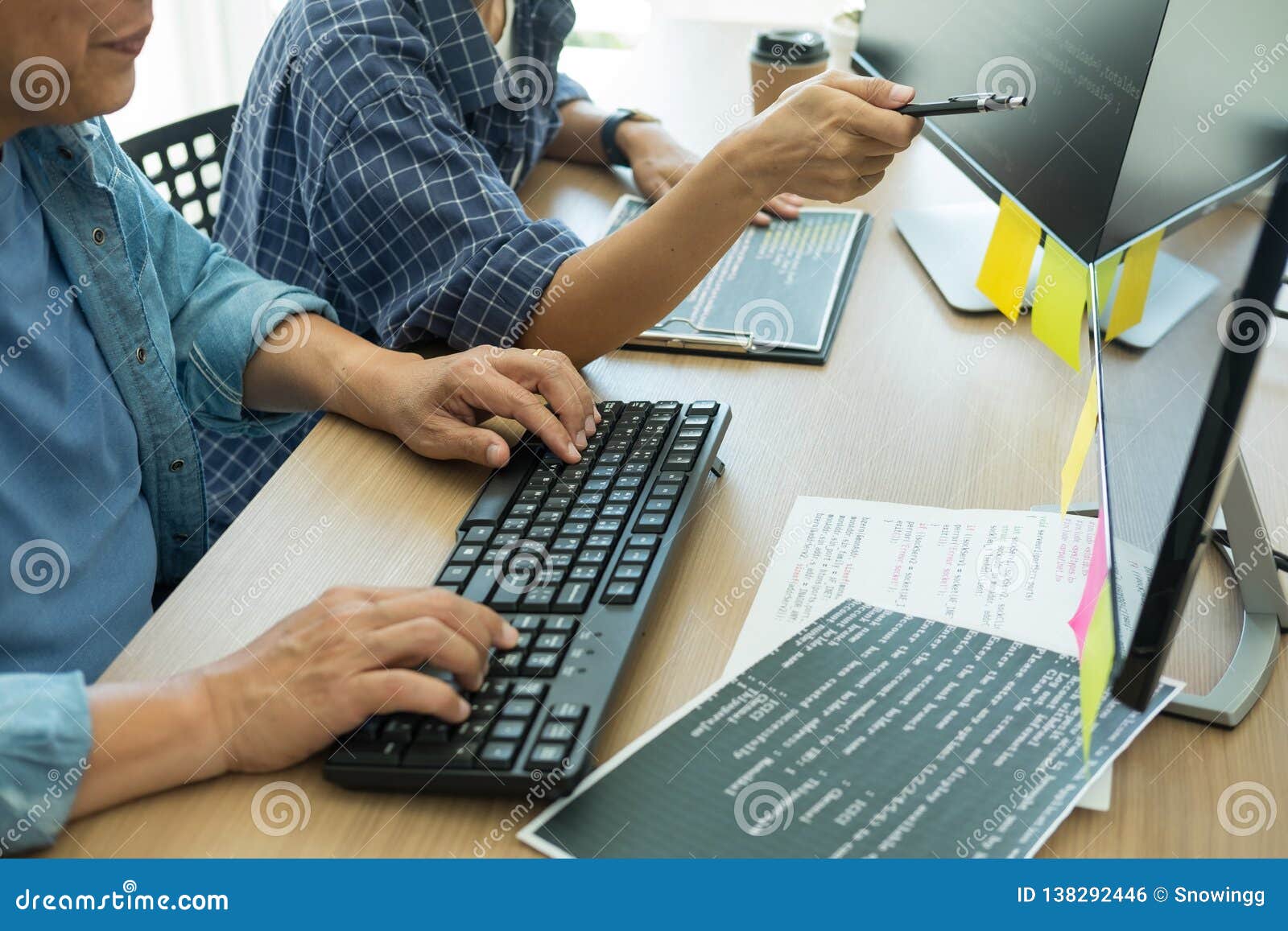 It Office Programmers Software Development Coding Technologies On Computer Working In A Company