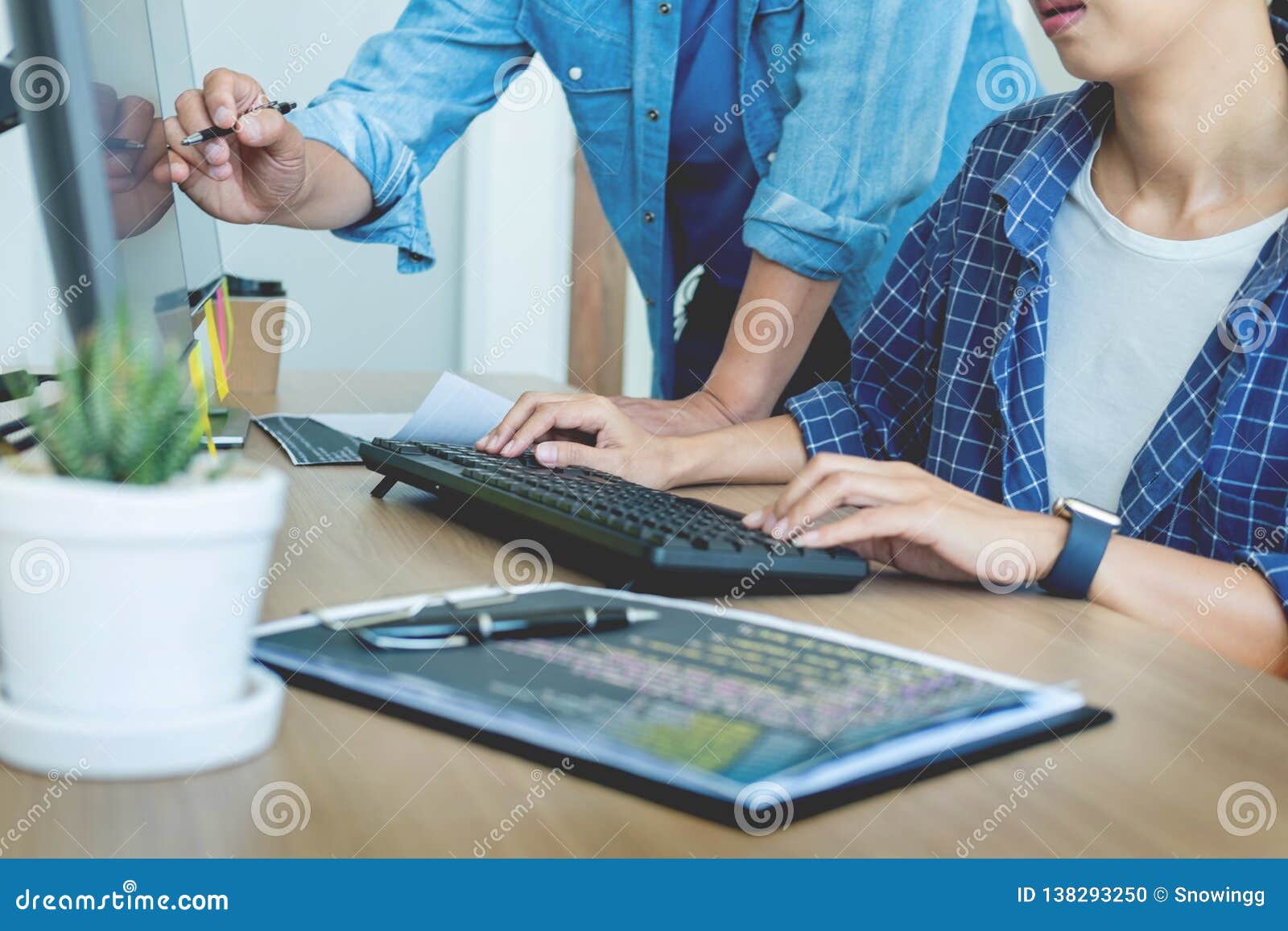 It Office Programmers Software Development Coding Technologies On Computer Working In A Company