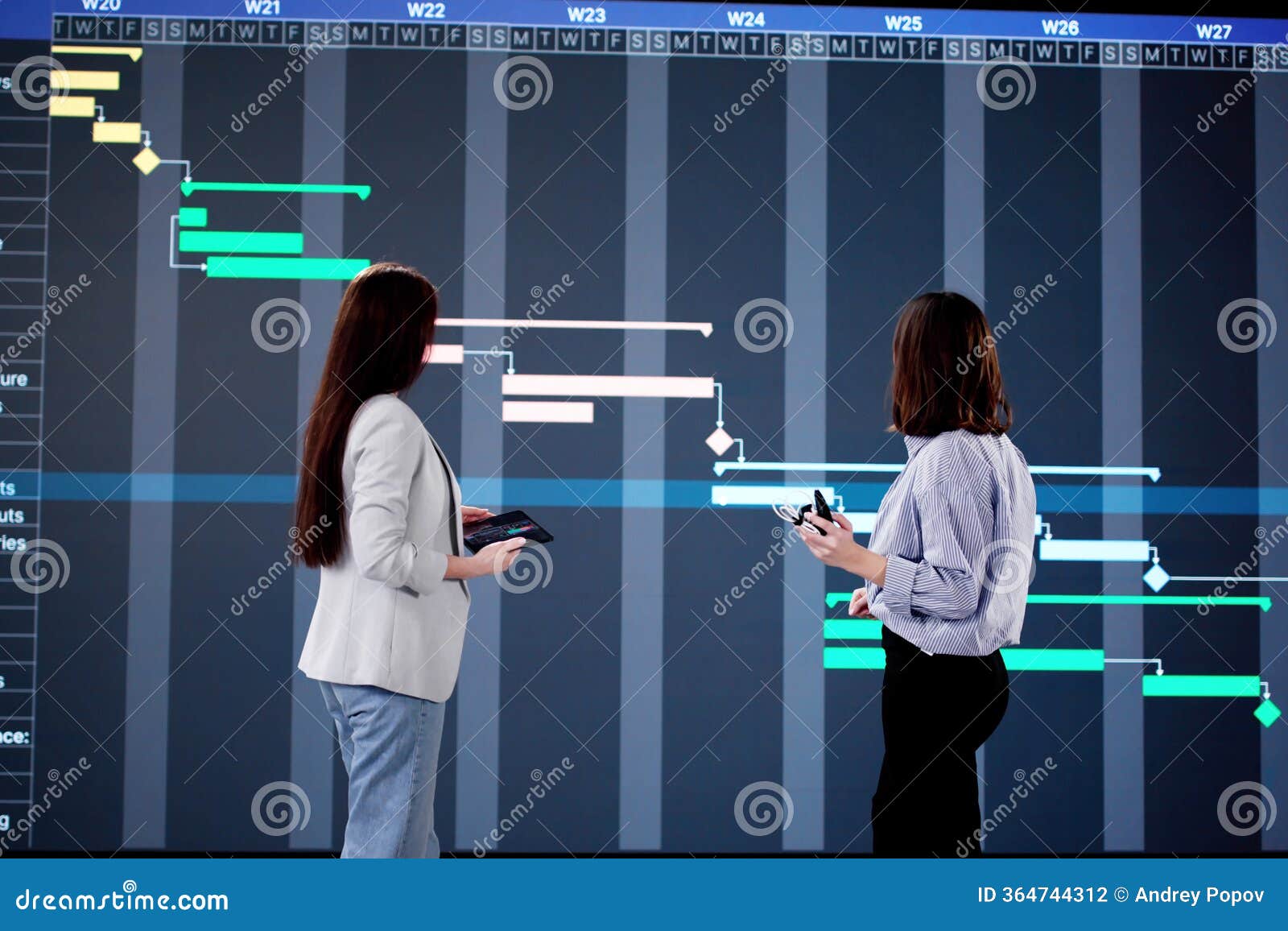 Gantt Chart And Workflow Management In Digital Planning Royalty-Free ...
