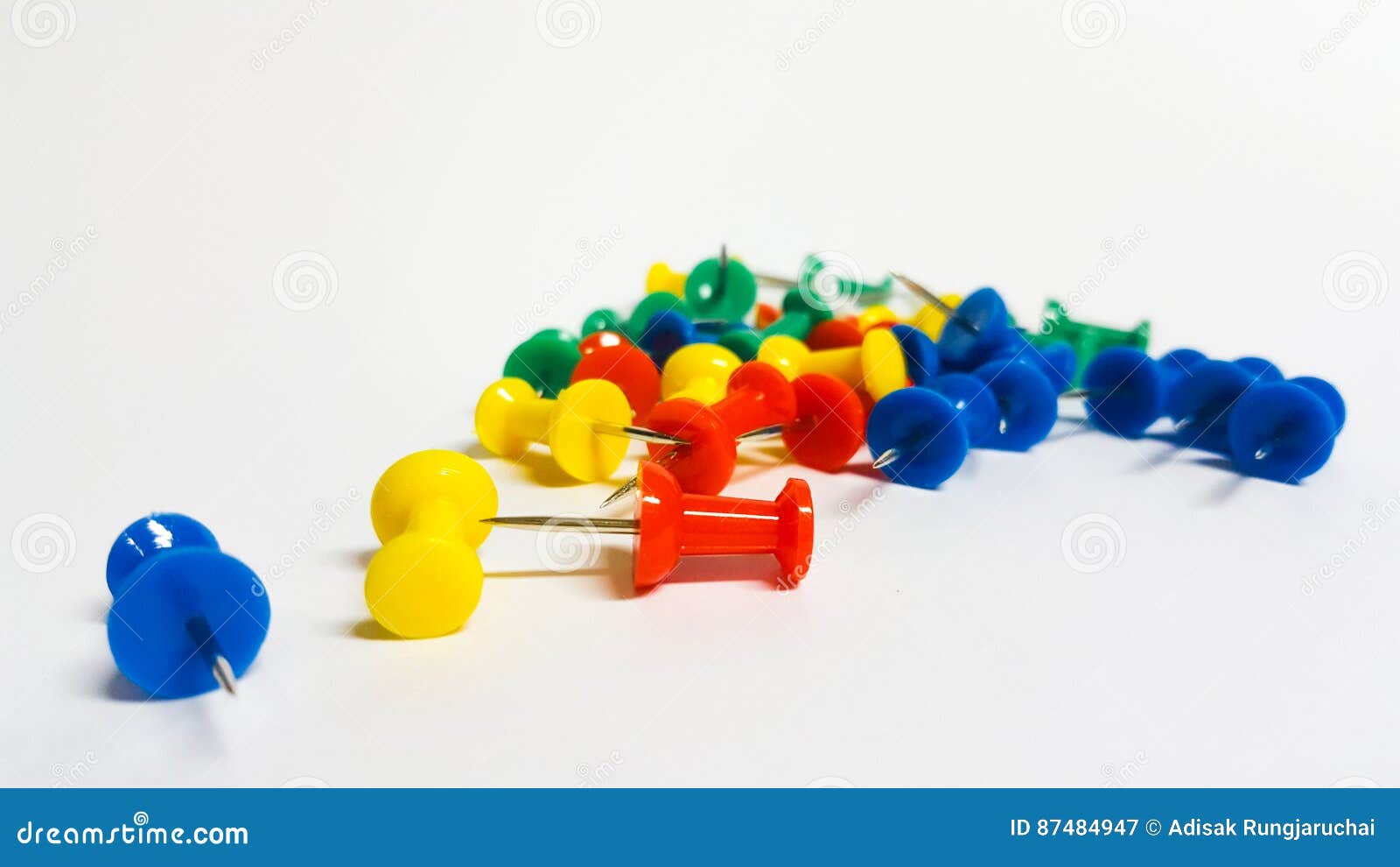Office Push Pins - Coloured Thumbtacks Stock Image - Image of coloured ...