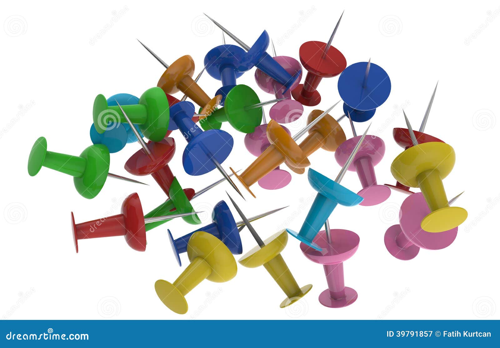 Office push pins stock illustration. Illustration of orange - 39791857