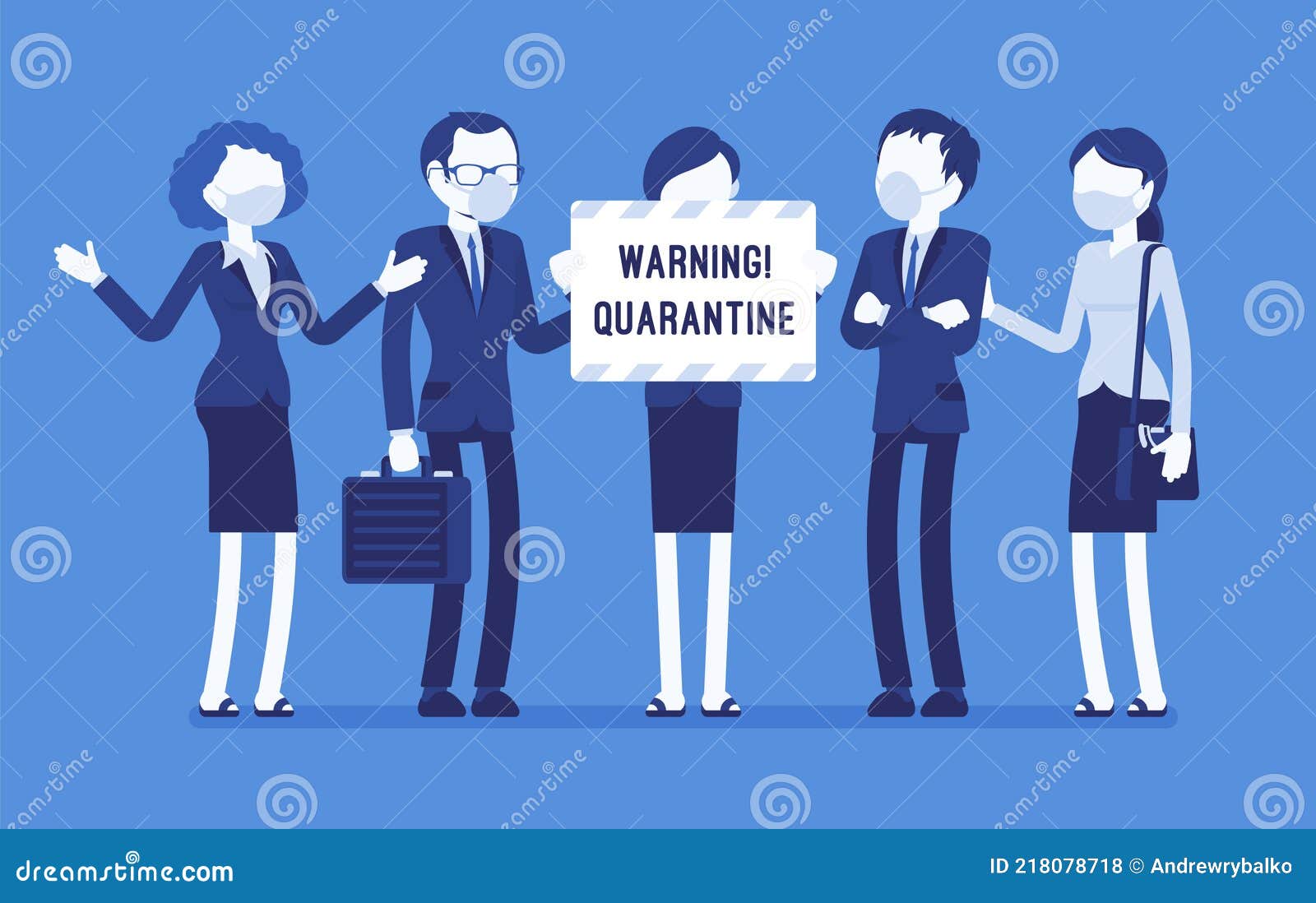 Office quarantine warning stock vector. Illustration of disease - 218078718