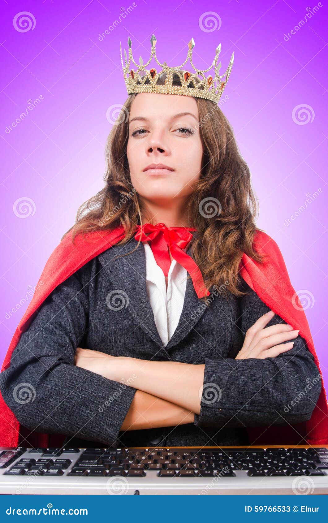 Office Queen Isolated on the White Stock Image - Image of holding ...