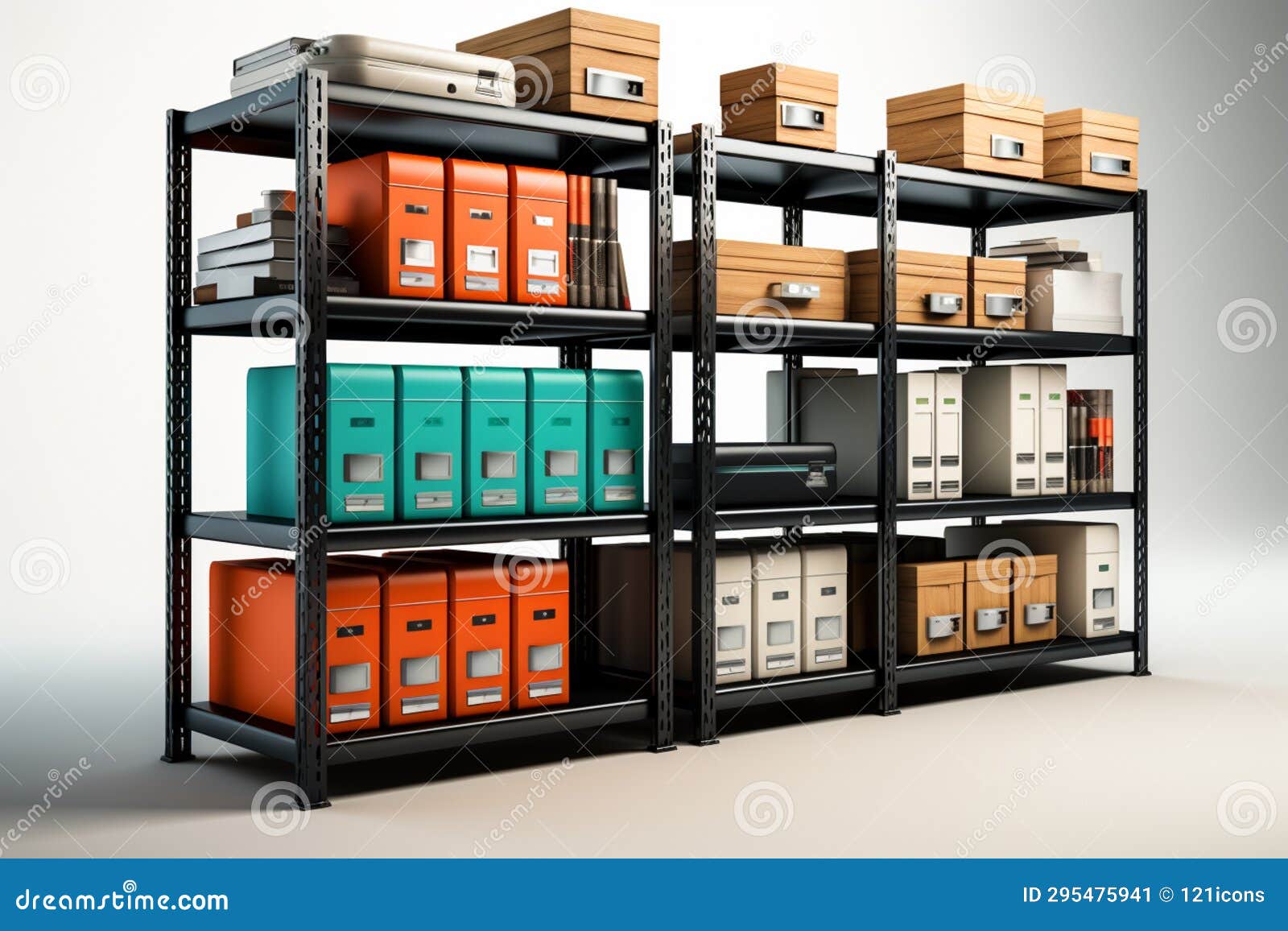 Office Rack on White Background Stock Illustration - Illustration of ...