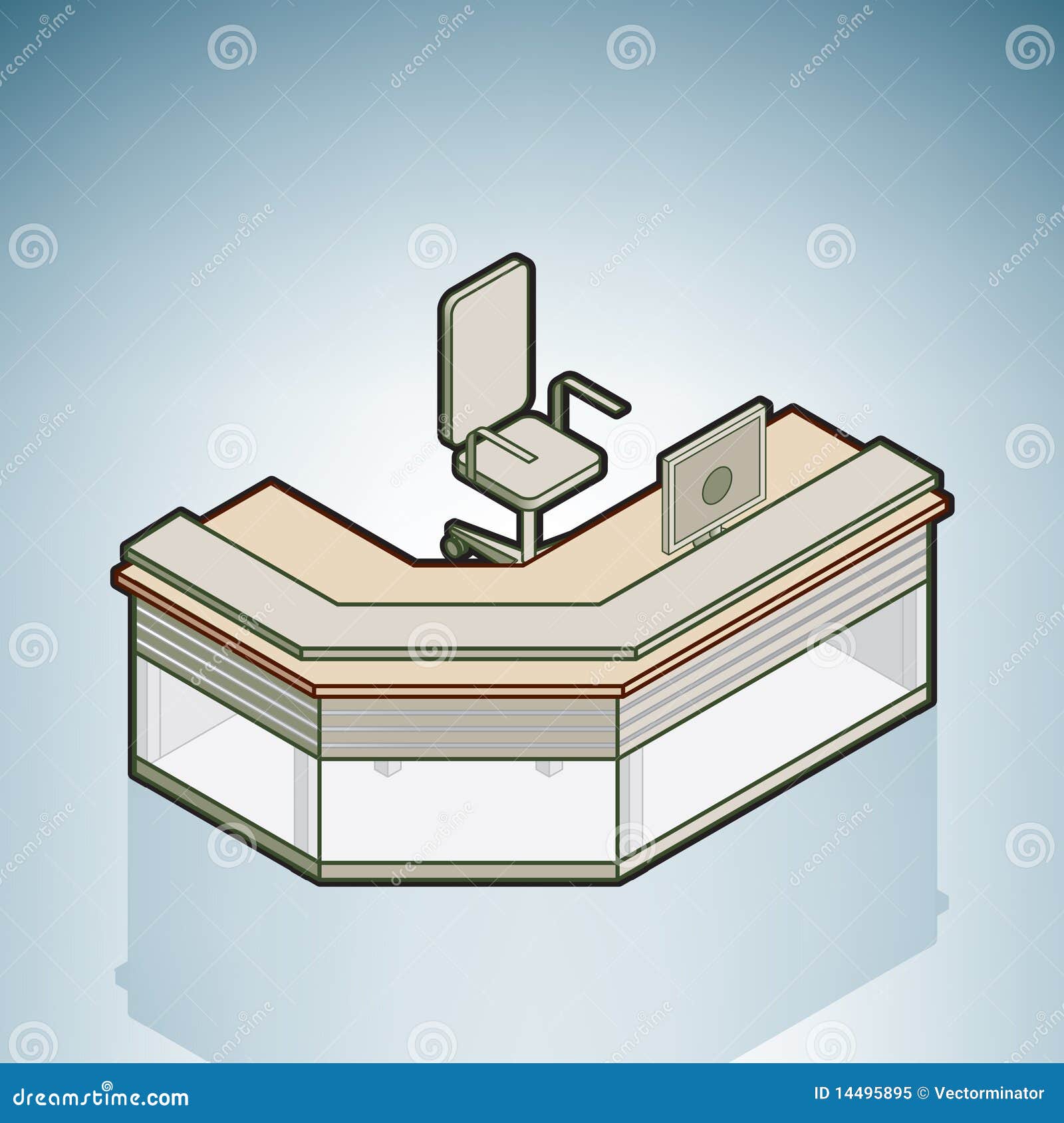 Office Reception Desk stock illustration. Illustration of symbol - 14495895