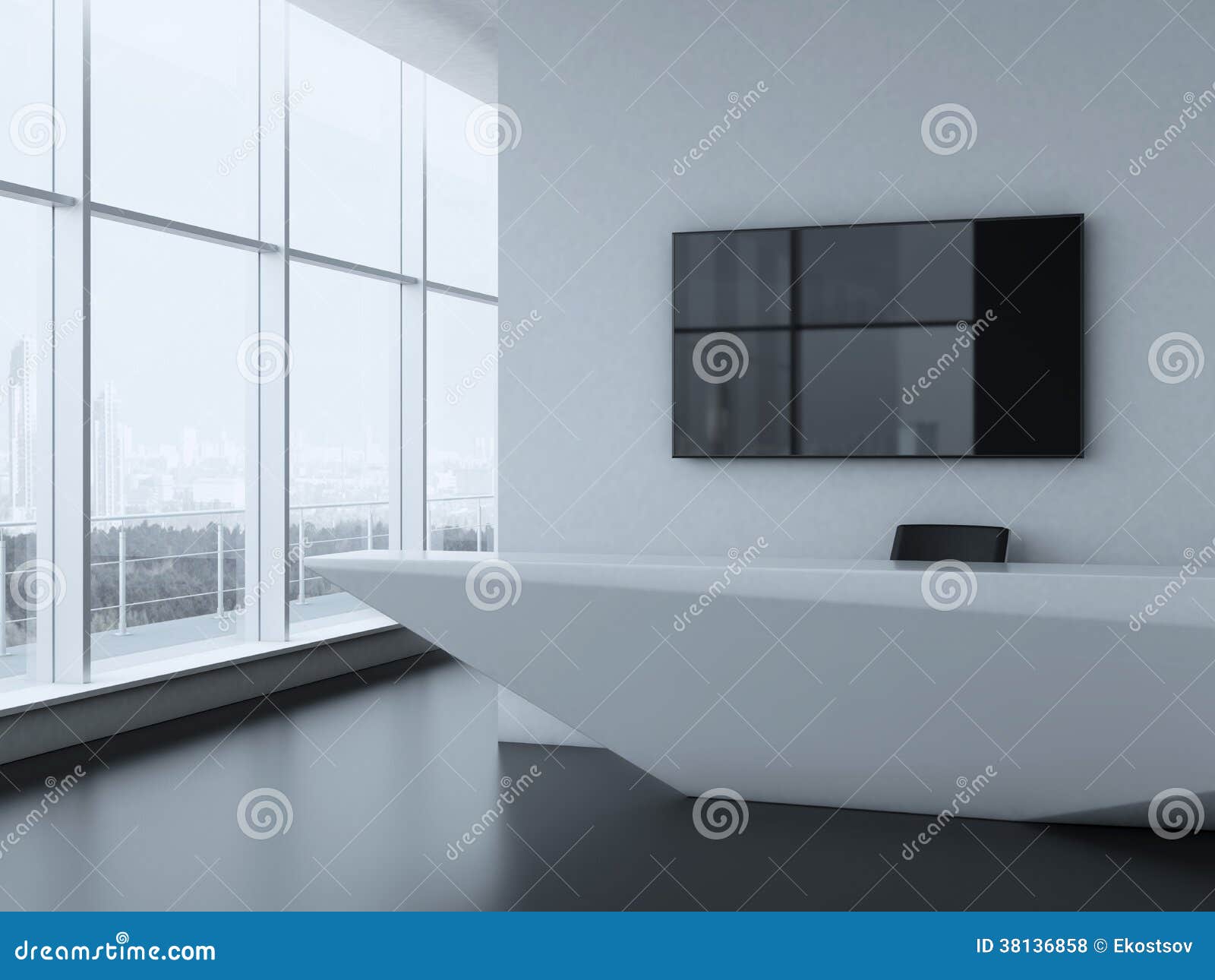 Reception Desk In Office Hall With Stairs Stock Photo | CartoonDealer ...