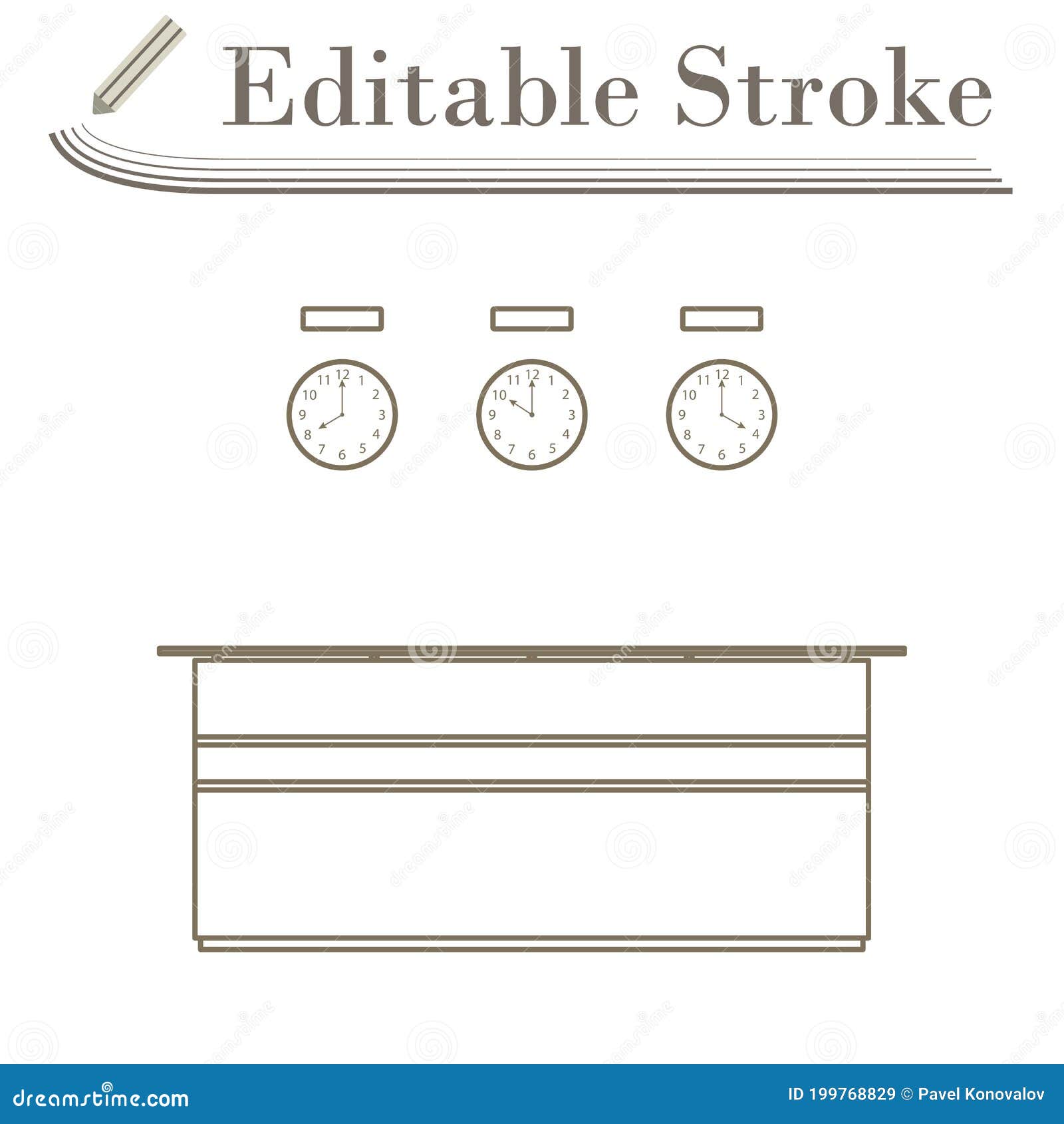 Office Reception Desk Icon stock vector. Illustration of edit - 199768829