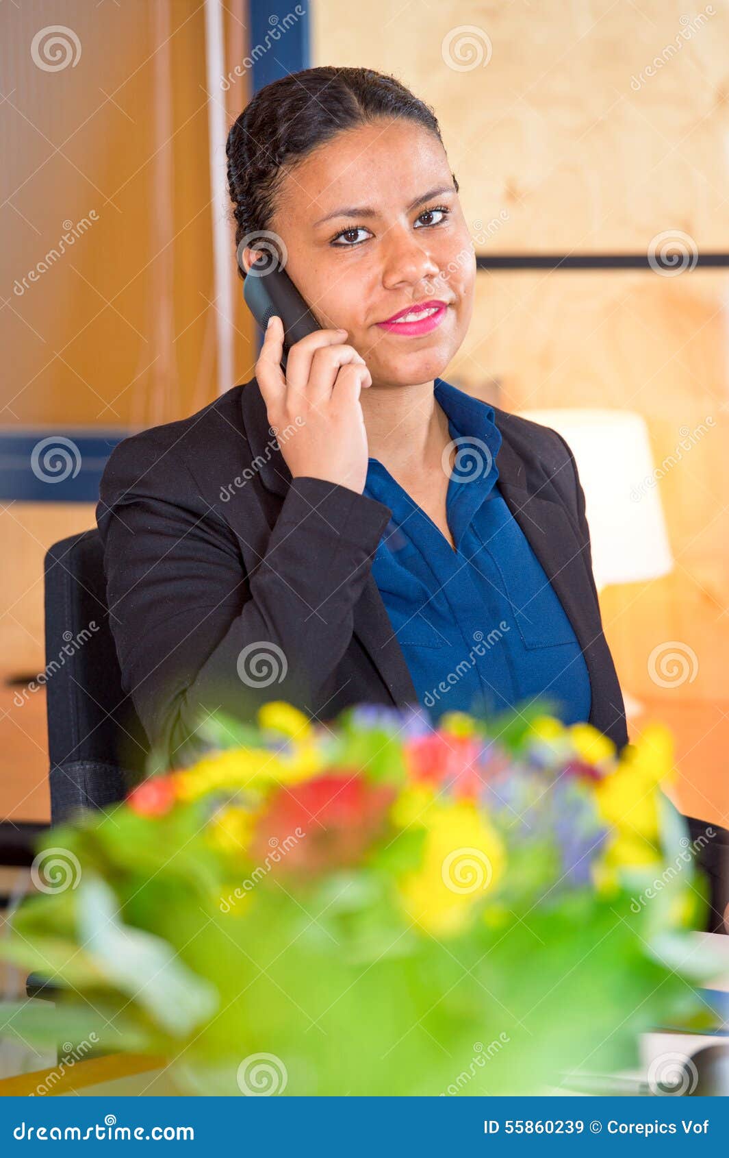 Office receptionist stock image. Image of happy, multinational - 55860239