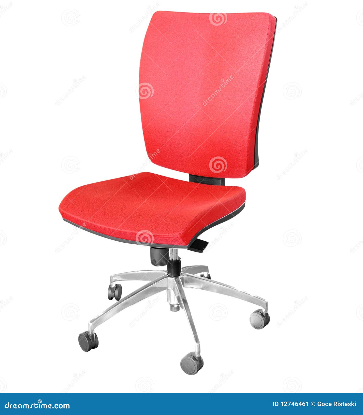 Office red chair stock image. Image of fabric, wheel - 12746461