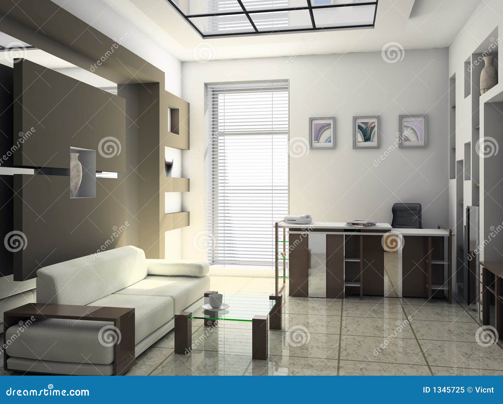 Office rest room interior stock illustration. Illustration of beam ...