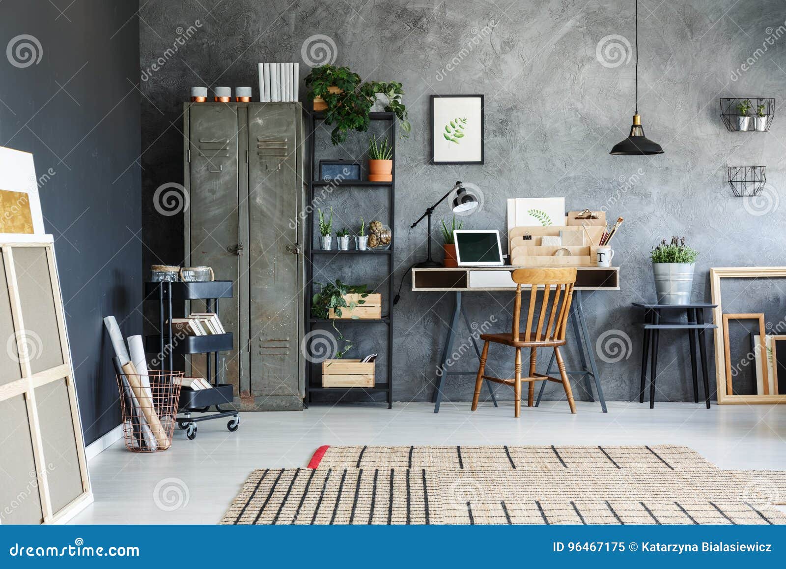 Office Room of a Freelancer Stock Image - Image of carpet, modern: 96467175