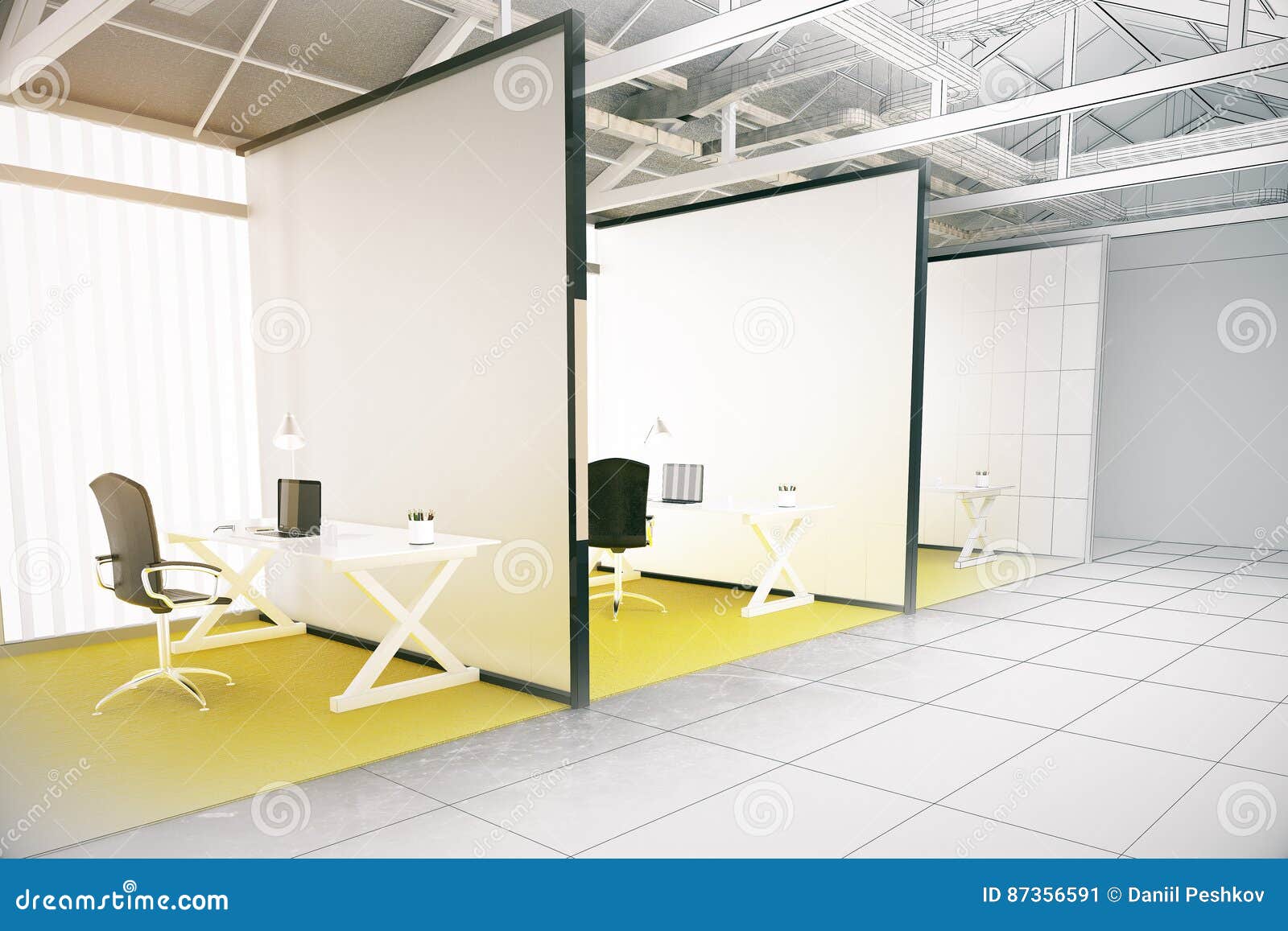 Office room side stock illustration. Illustration of daylight - 87356591