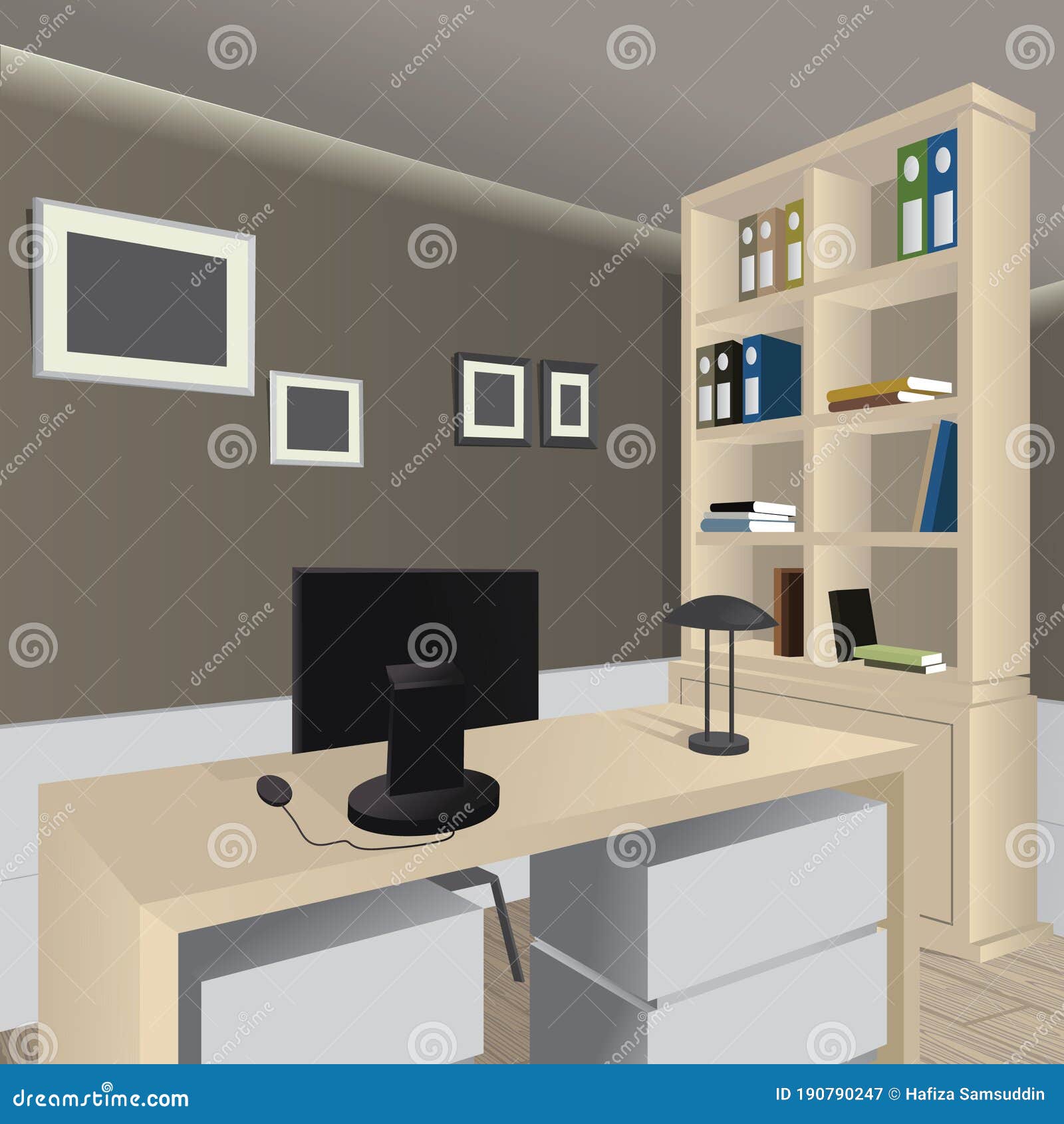 Office Room. Vector Illustration Decorative Design Stock Vector ...