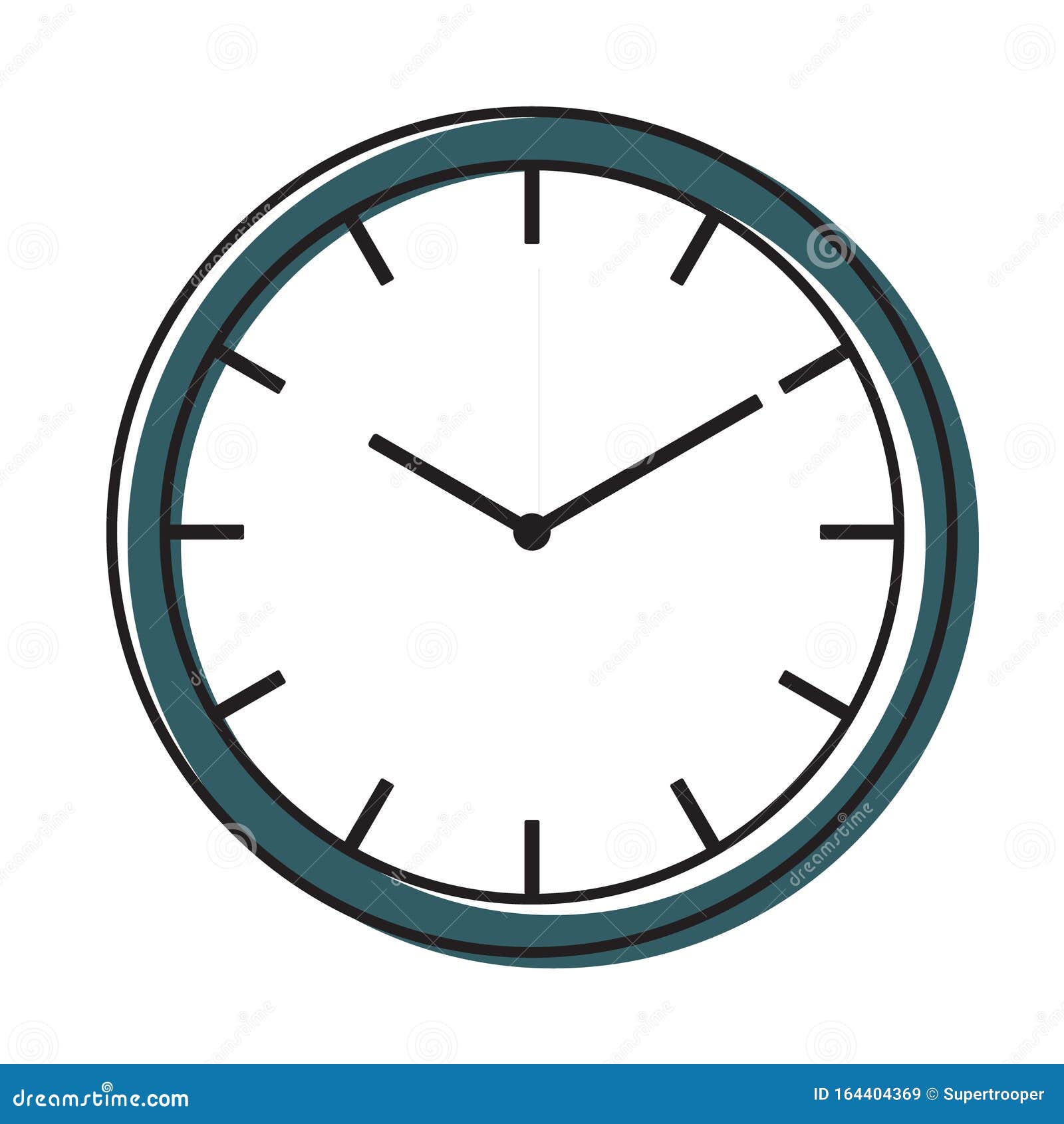 Office Round Classic Clock Icon, Clock Face Stock Illustration ...