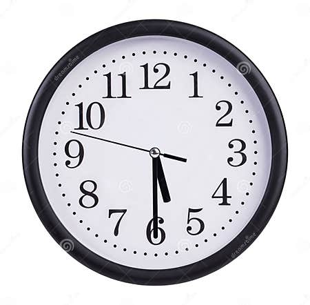 Office Round Clock Shows Half Past Five Stock Image - Image of ...