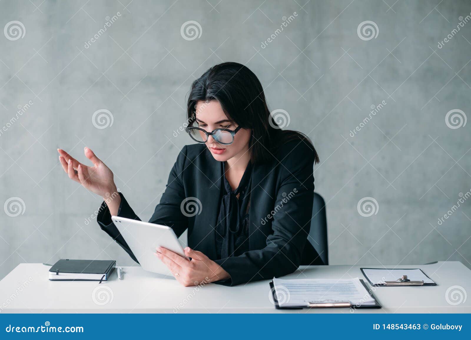 Office Routine Confused Successful Business Woman Stock Image - Image ...