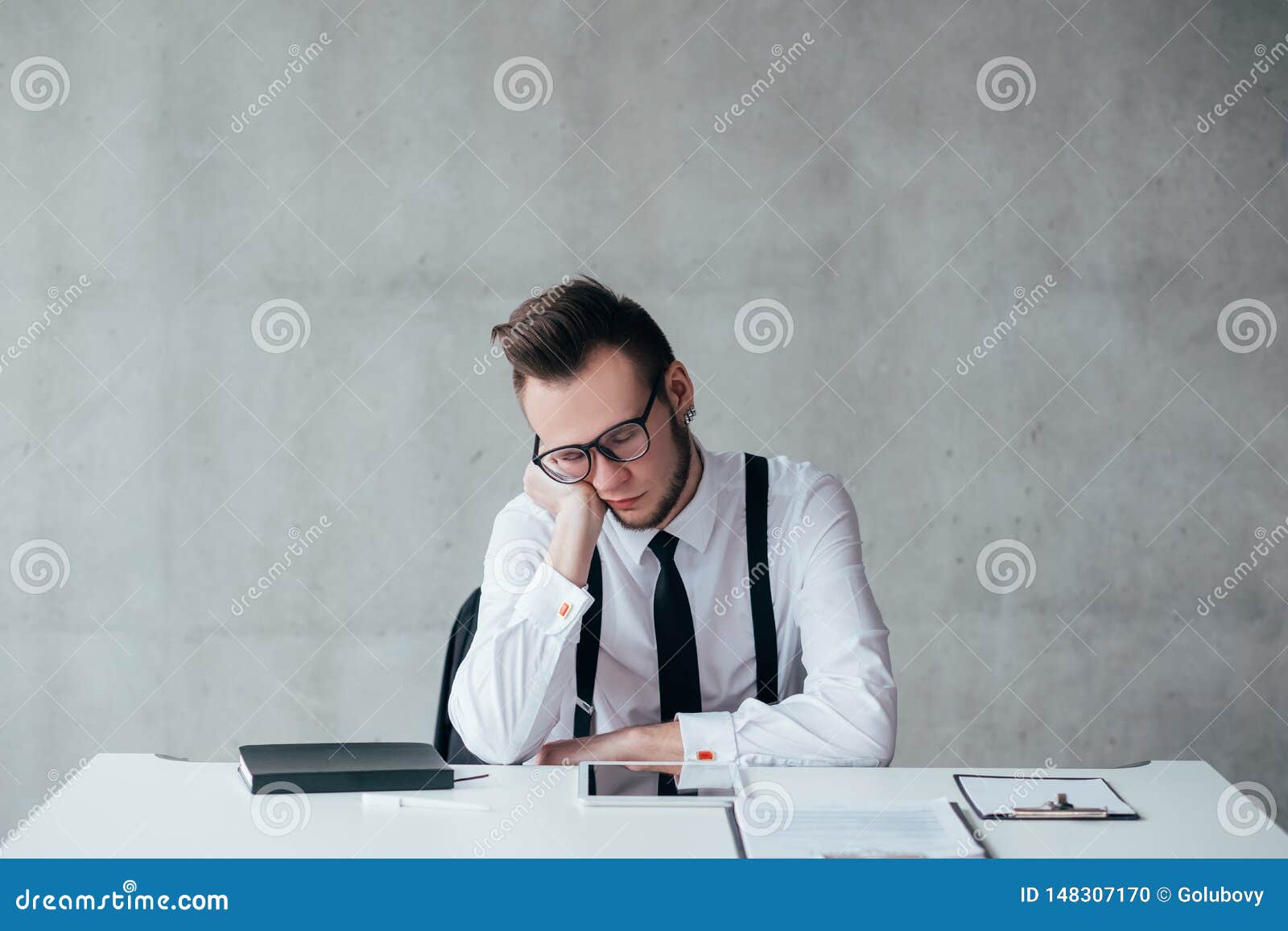 Office Routine Overtime Schedule Tired Employee Stock Photo - Image of ...