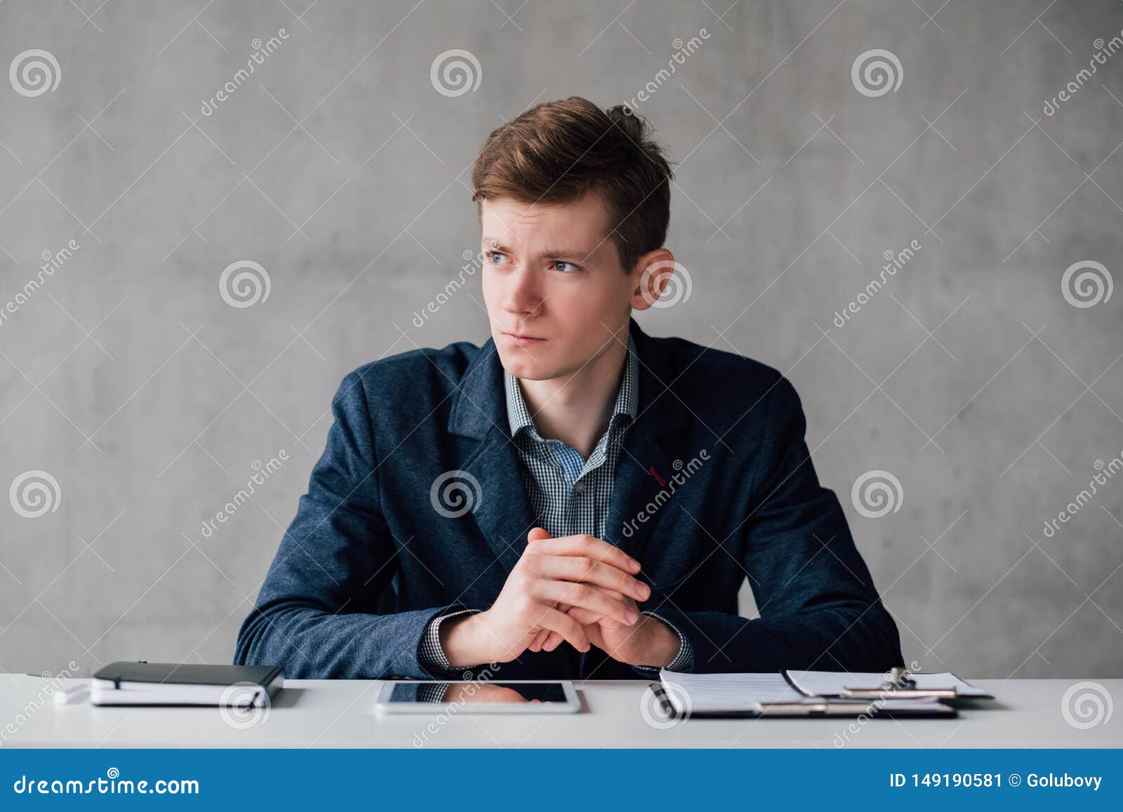 Office Routine Pensive Guy Changing Career Stock Image - Image of ...