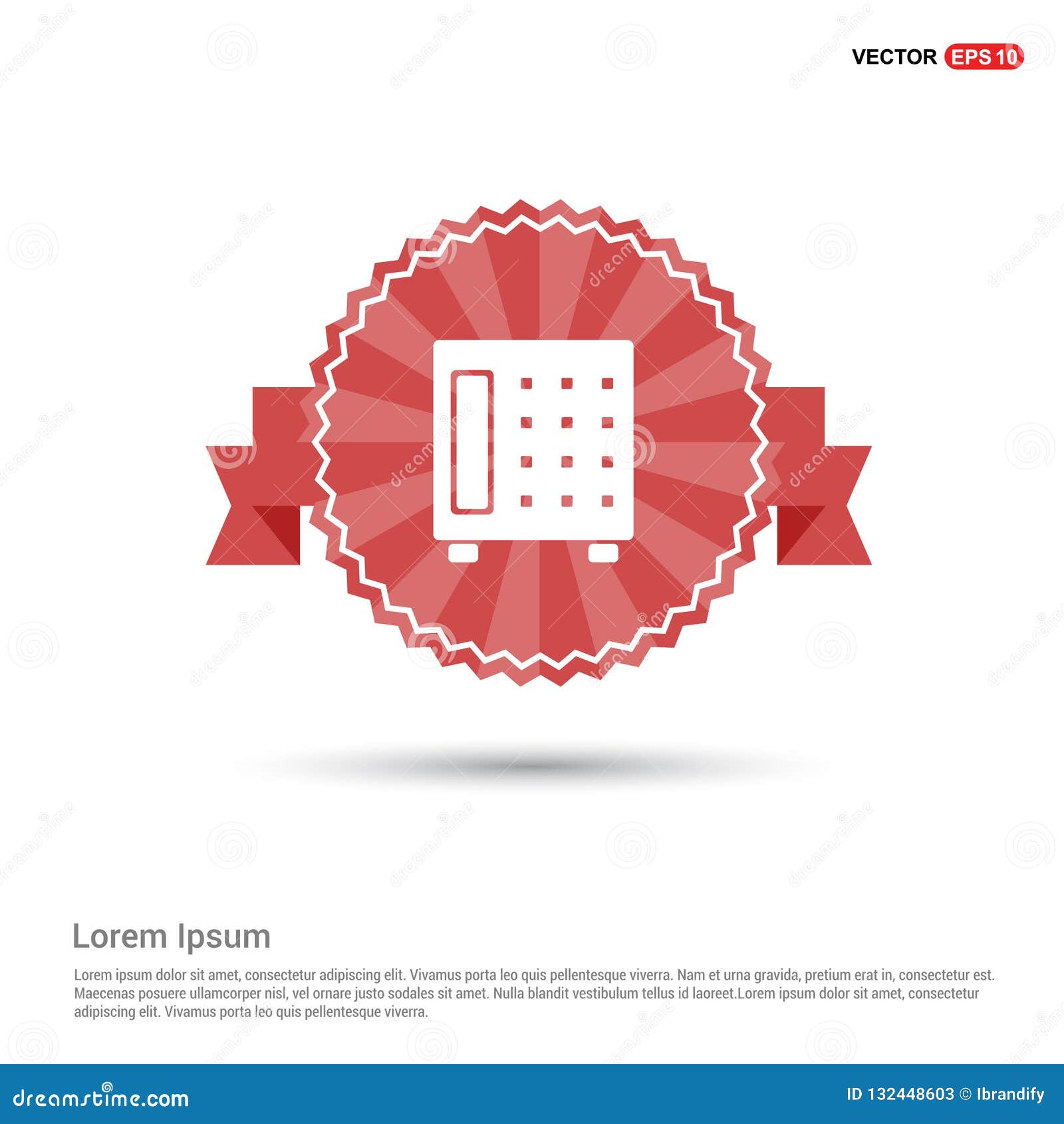 Office Safe Icon - Red Ribbon Banner Stock Vector - Illustration of ...