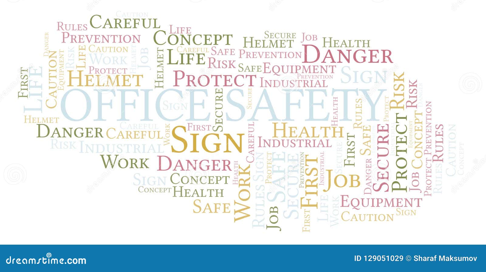 Office Safety word cloud. stock illustration. Illustration of danger ...