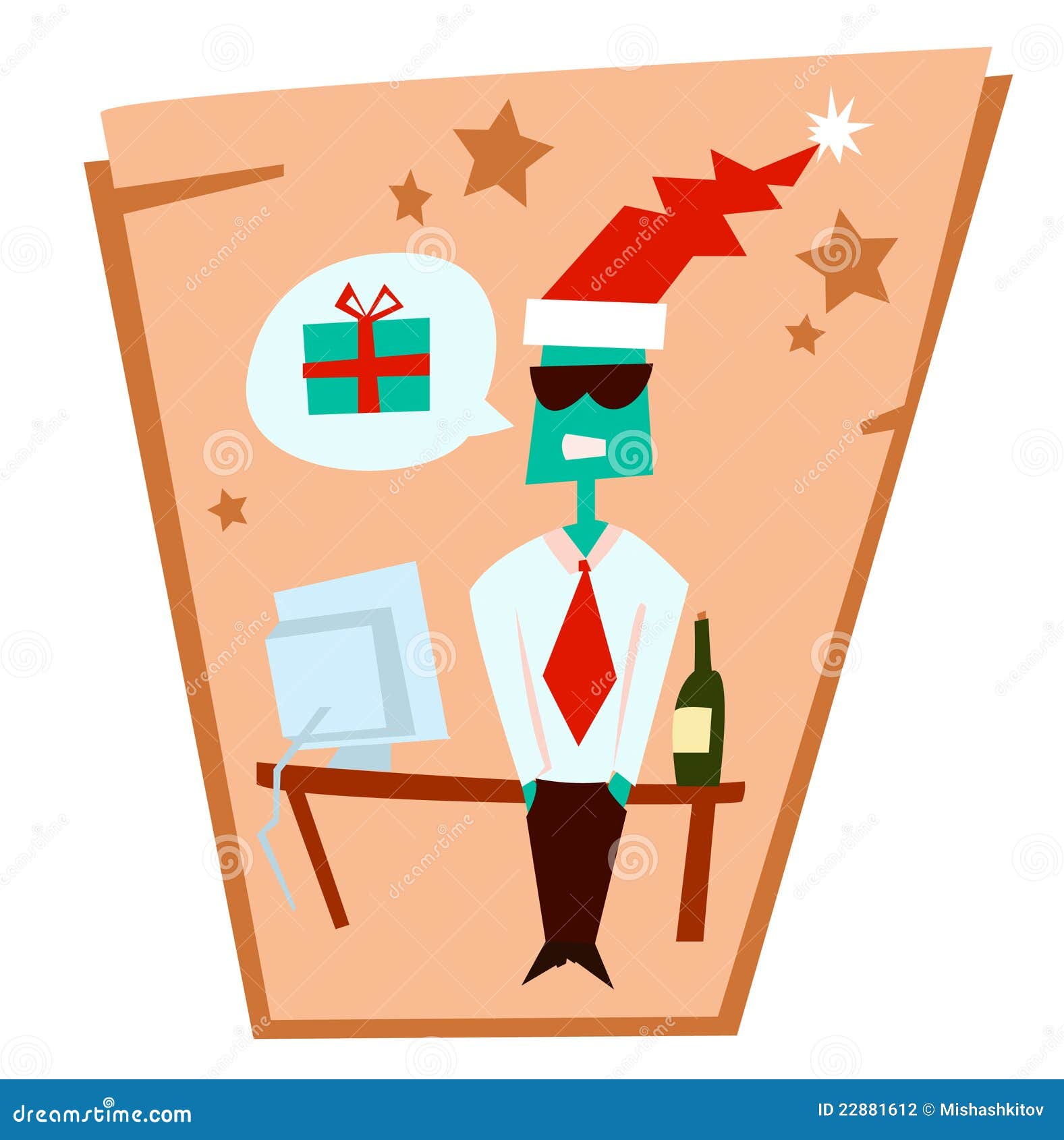 Office Santa Claus stock illustration. Illustration of cheerful - 22881612