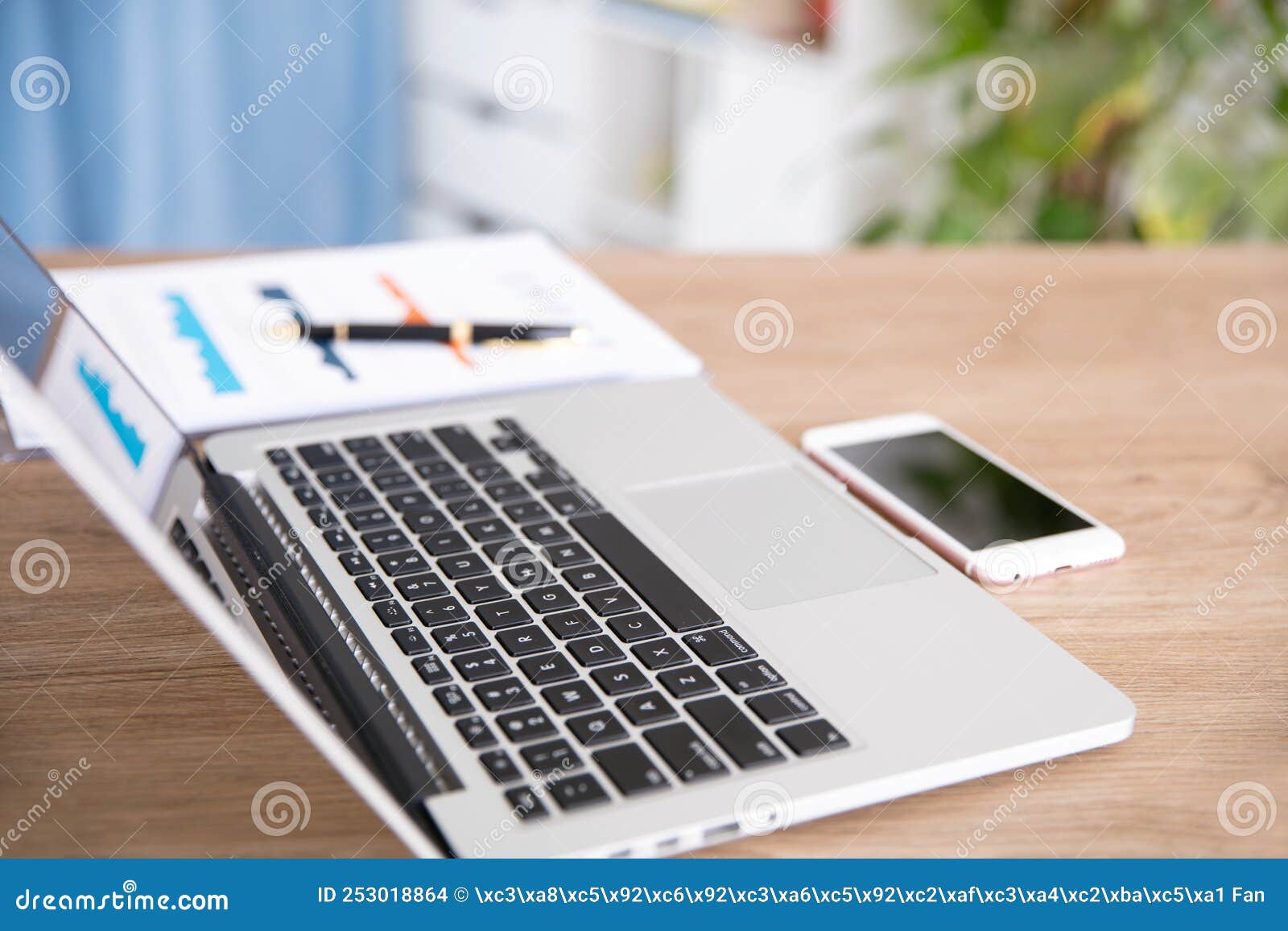 Office scene on the desk editorial stock image. Image of keyboard ...