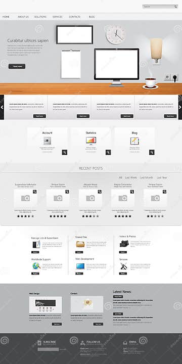 Office Scene One Page Website Design Template. Vector Eps 10 Stock ...