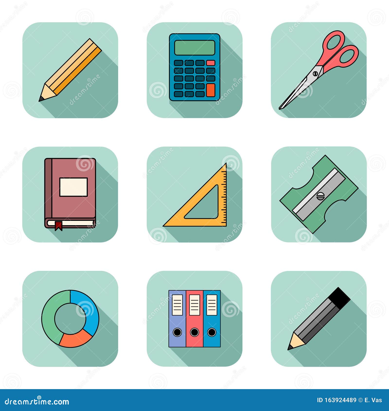 Office and School Icons for Mobile and Web-design Stock Vector ...