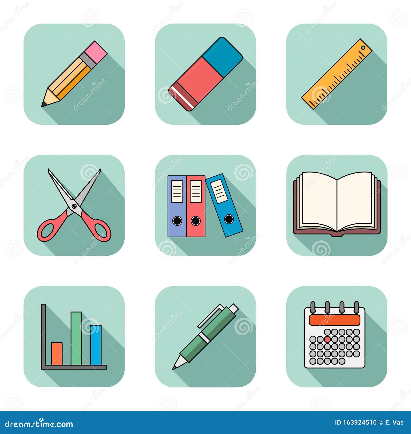 Office and School Icons for Mobile and Web-design Stock Vector ...