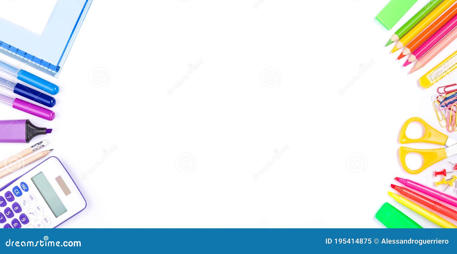 Office or School Stationary with Copy Space Stock Image - Image of ...