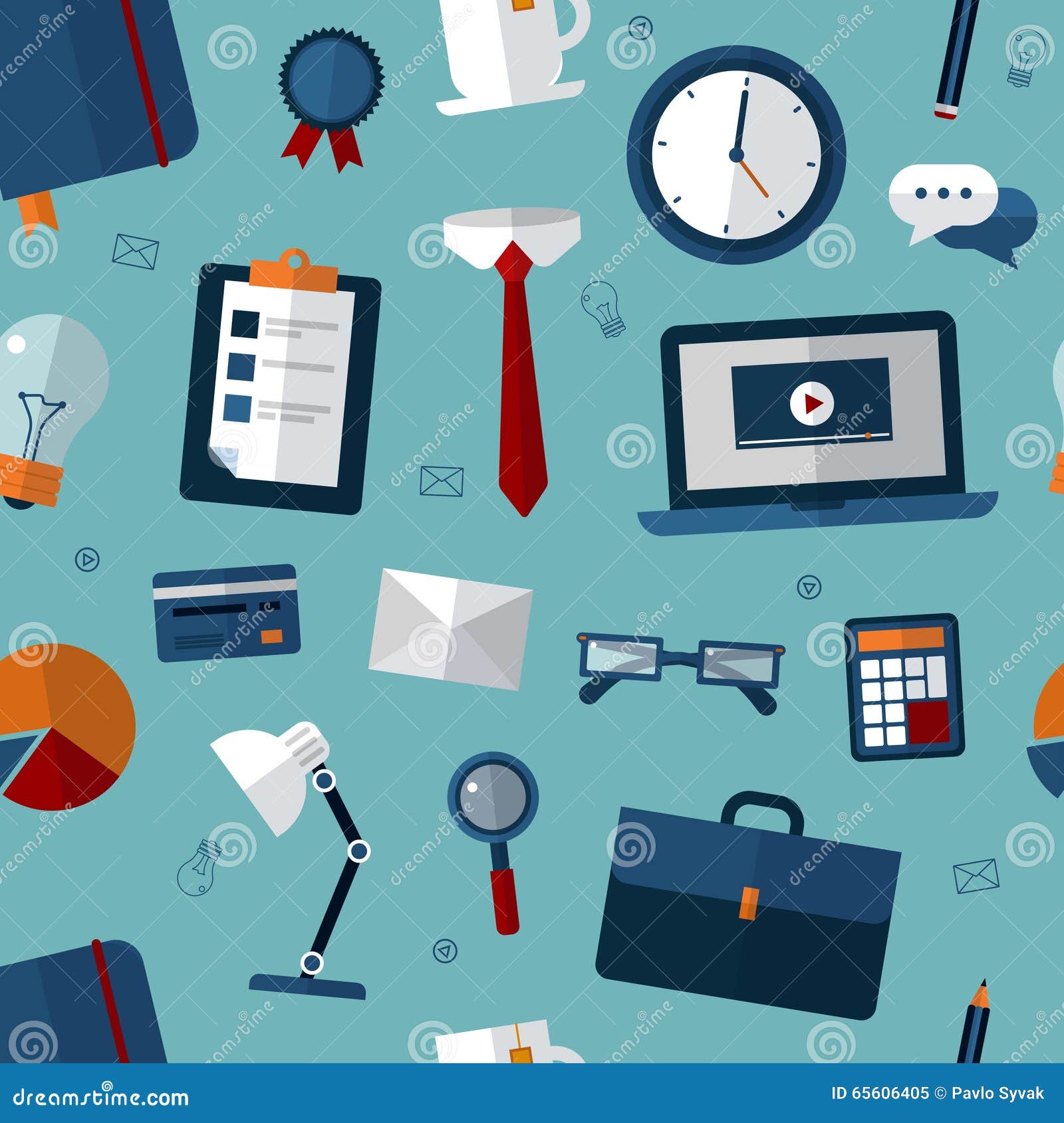 Office Seamless Pattern with Office Elements Stock Vector ...