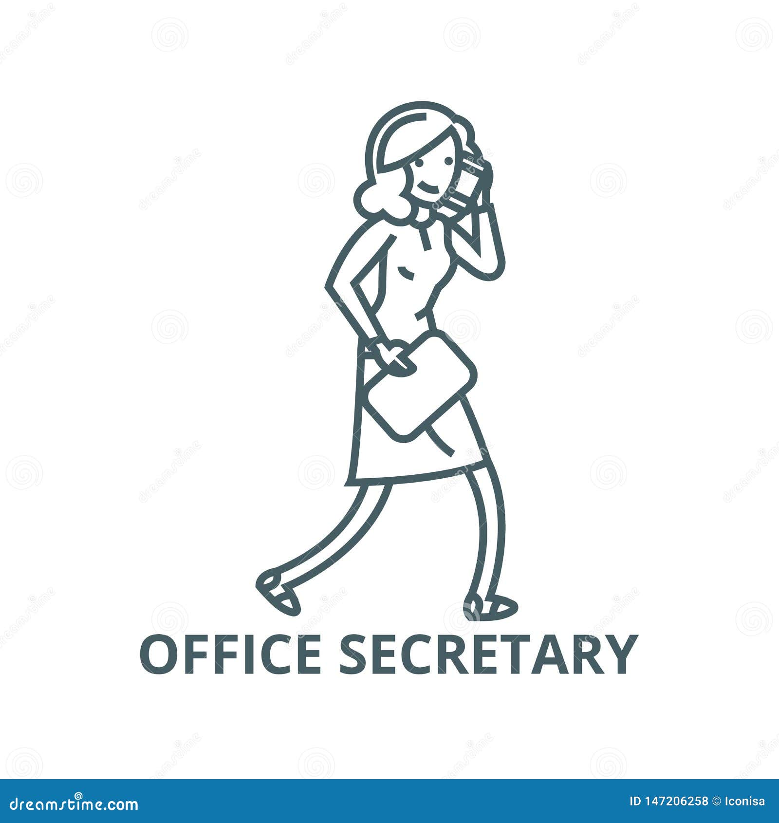 Office Secretary Vector Line Icon, Linear Concept, Outline Sign, Symbol ... Office Secretary Vector Line Icon, Linear Concept, Outline Sign, Symbol ...