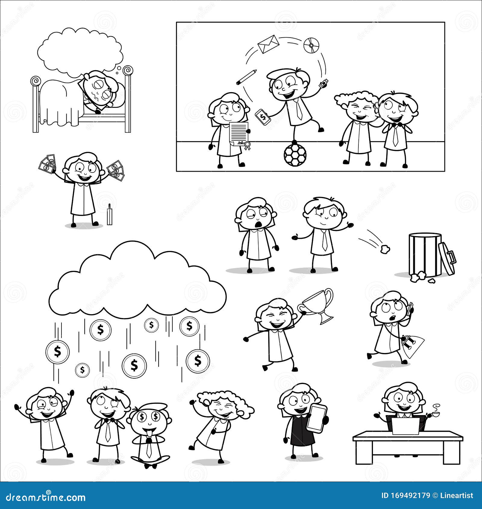 Office Secretory - Set Of Different Concepts Vector Illustrations ...