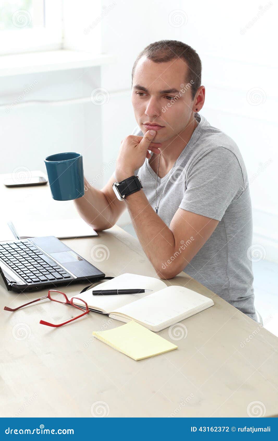 Office. Serious Man at Work Stock Photo - Image of male, clothes: 43162372