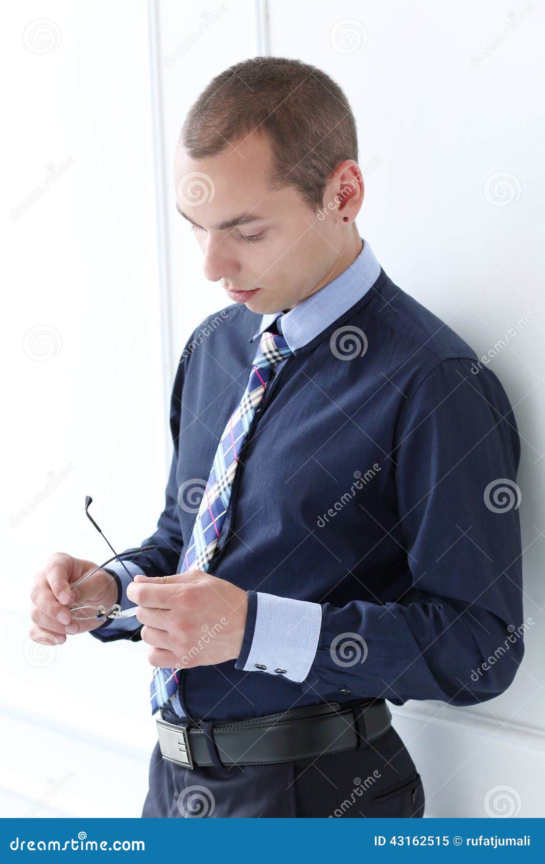 Office. Serious Man at Work Stock Image - Image of clothing, human ...