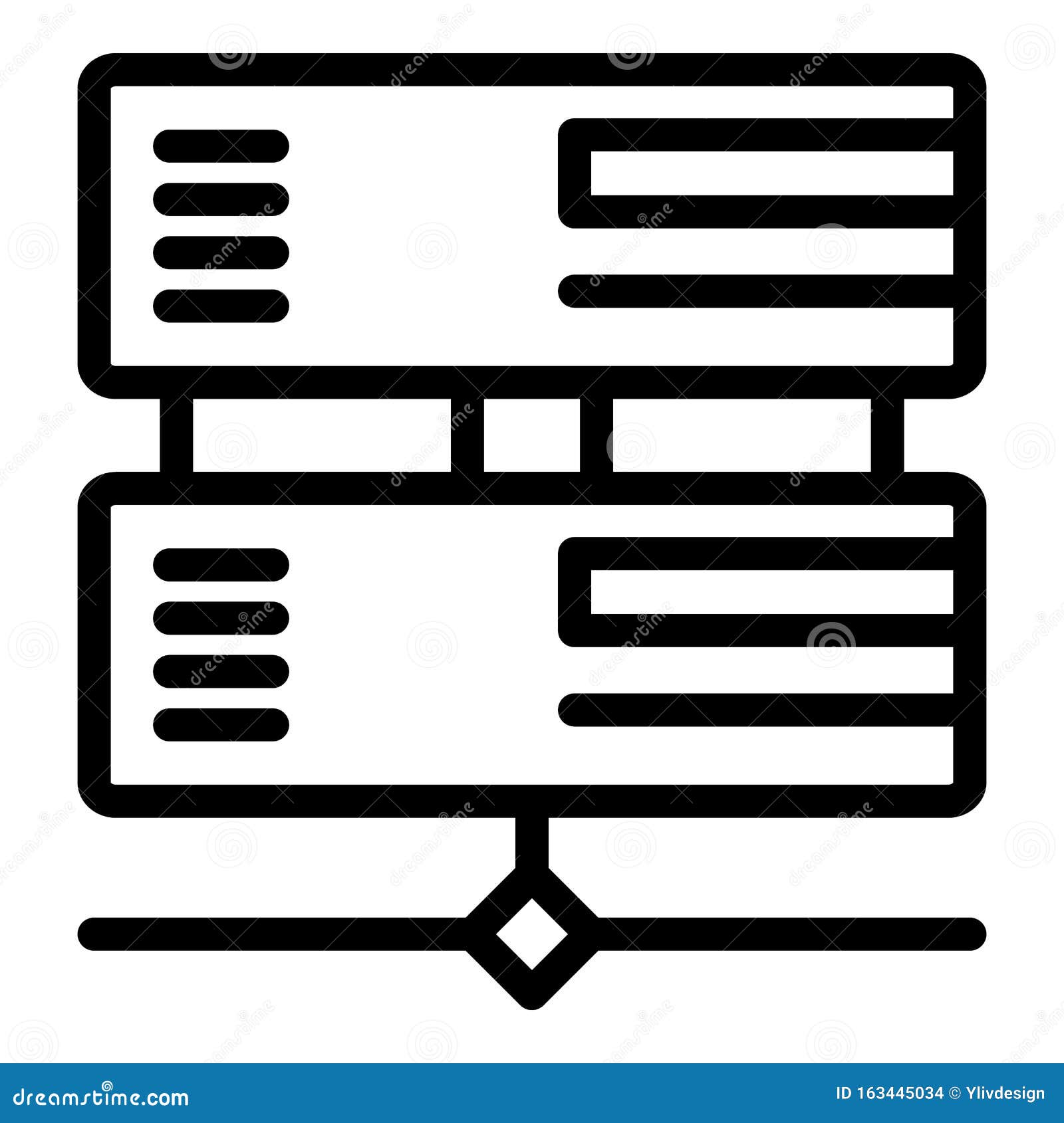 Office Server Icon, Outline Style Stock Vector - Illustration of black ...