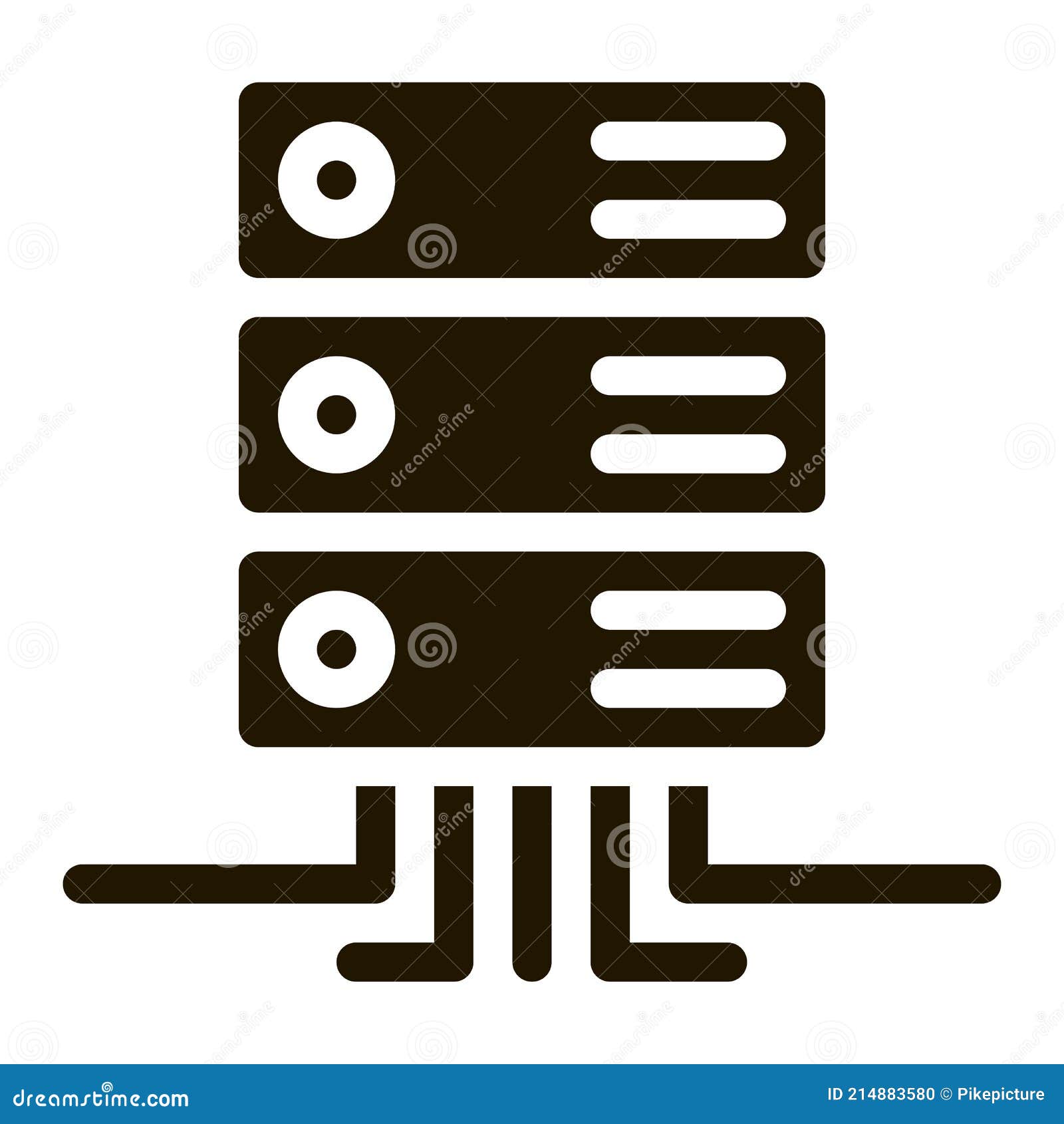 Office Server Icon Vector Glyph Illustration Stock Vector ...