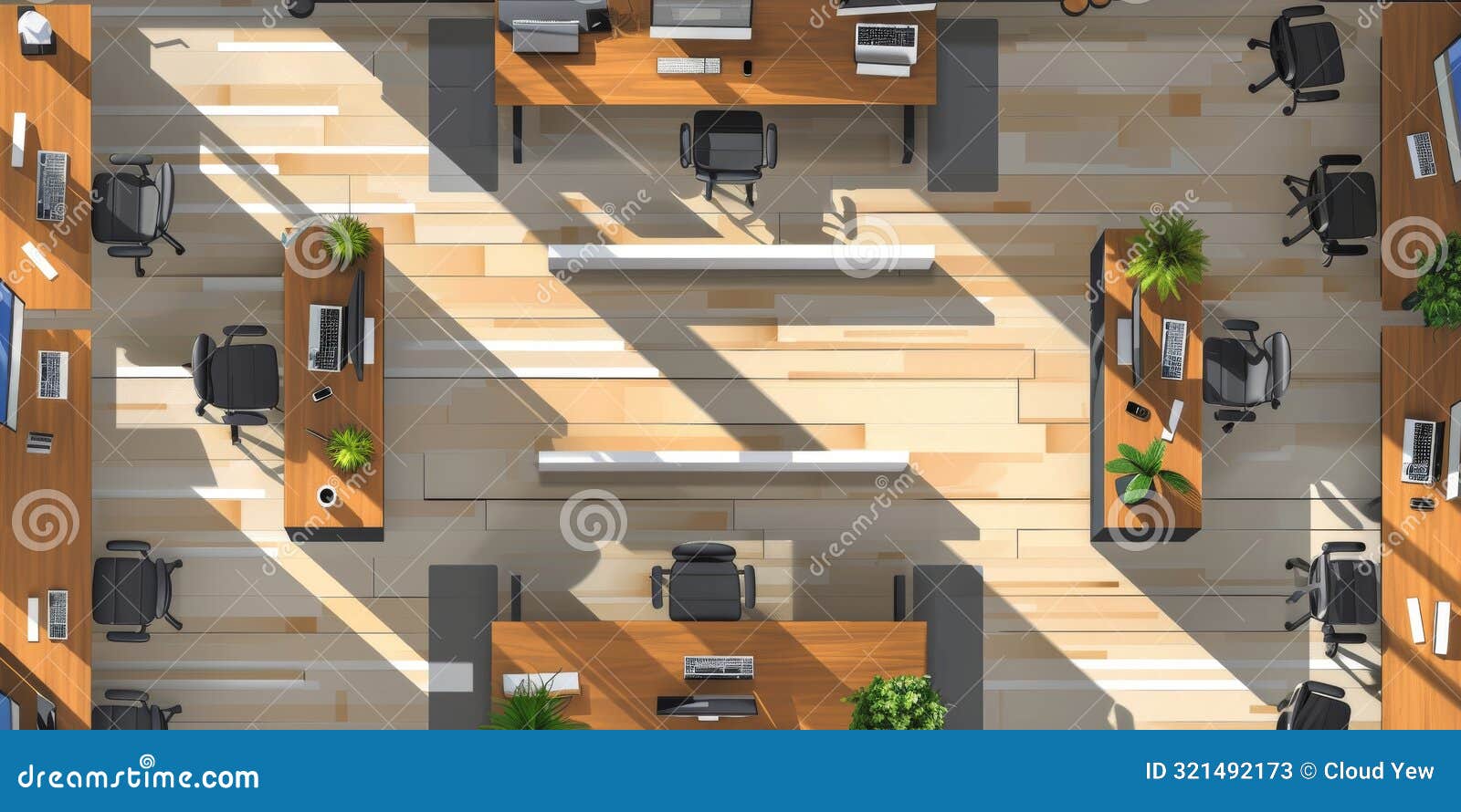Office Setup with a Complex Layout Pattern. Stock Illustration ...