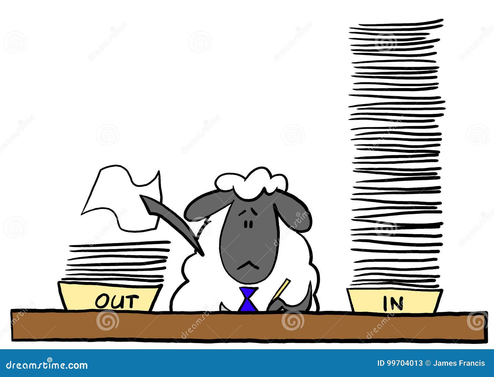 Piles Of Paperwork On The Business Desk Royalty-Free Cartoon ...