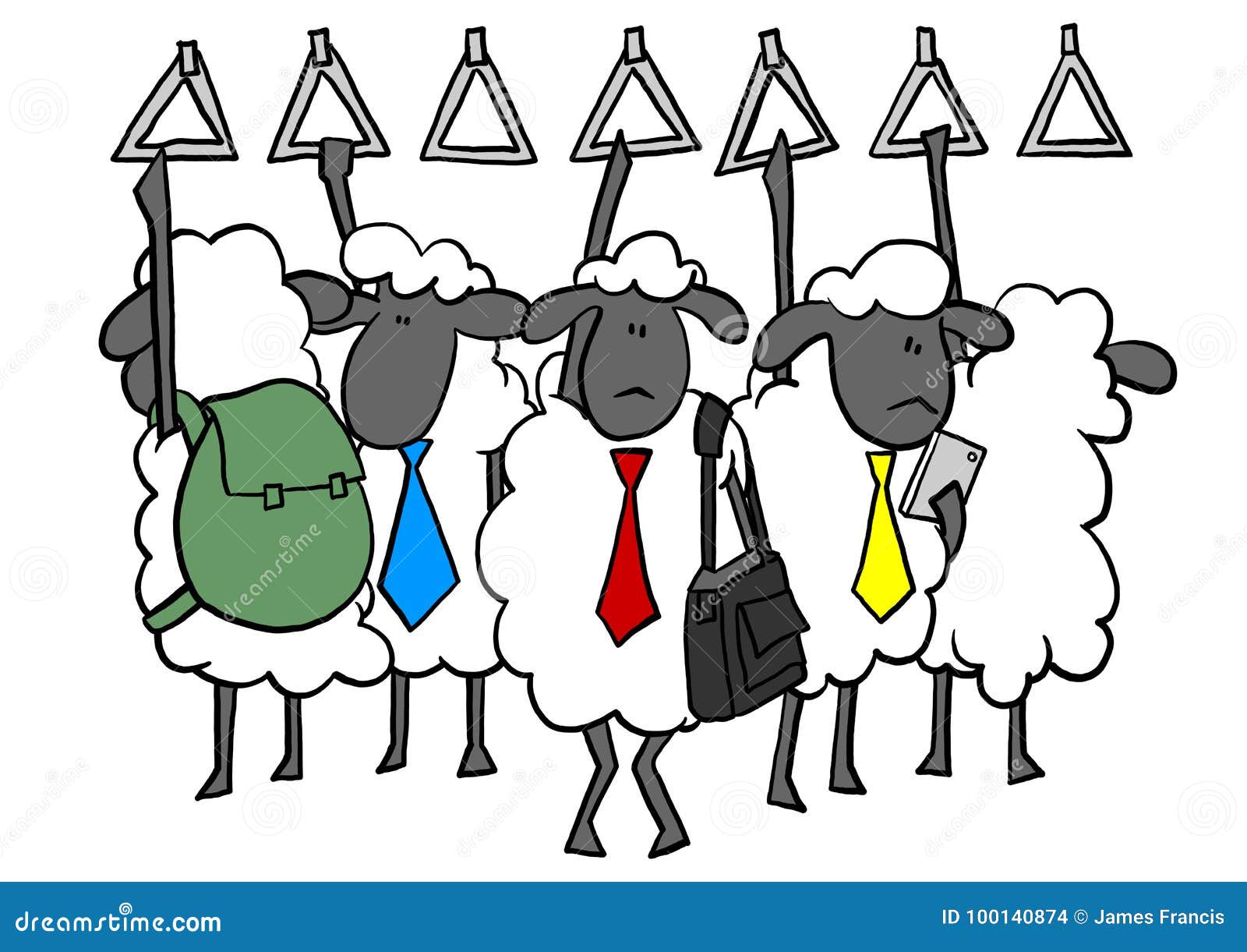 Office sheep on subway stock illustration. Illustration of bubbly ...