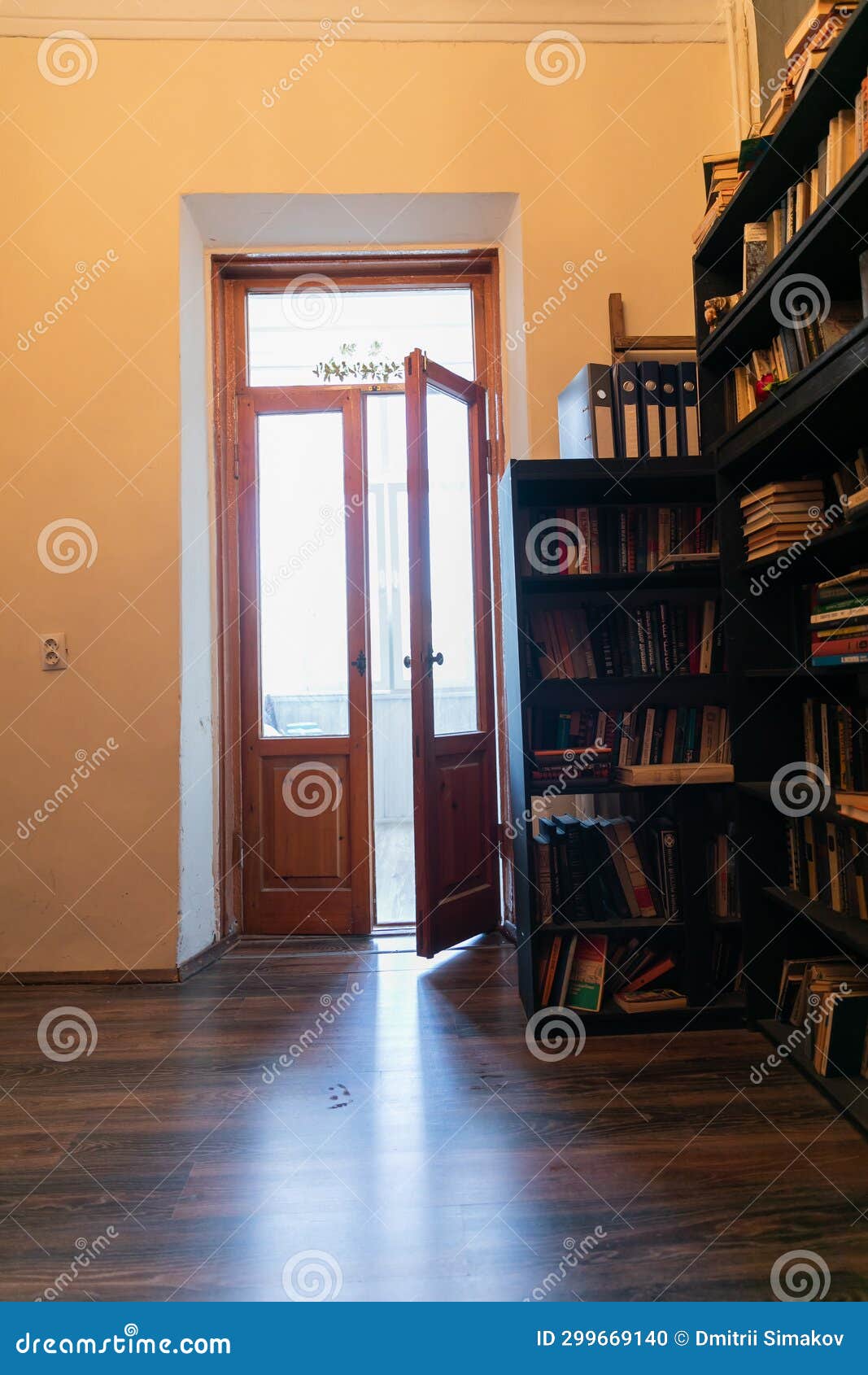 Office with a Shelf with Books, Library, Office Stock Photo - Image of ...