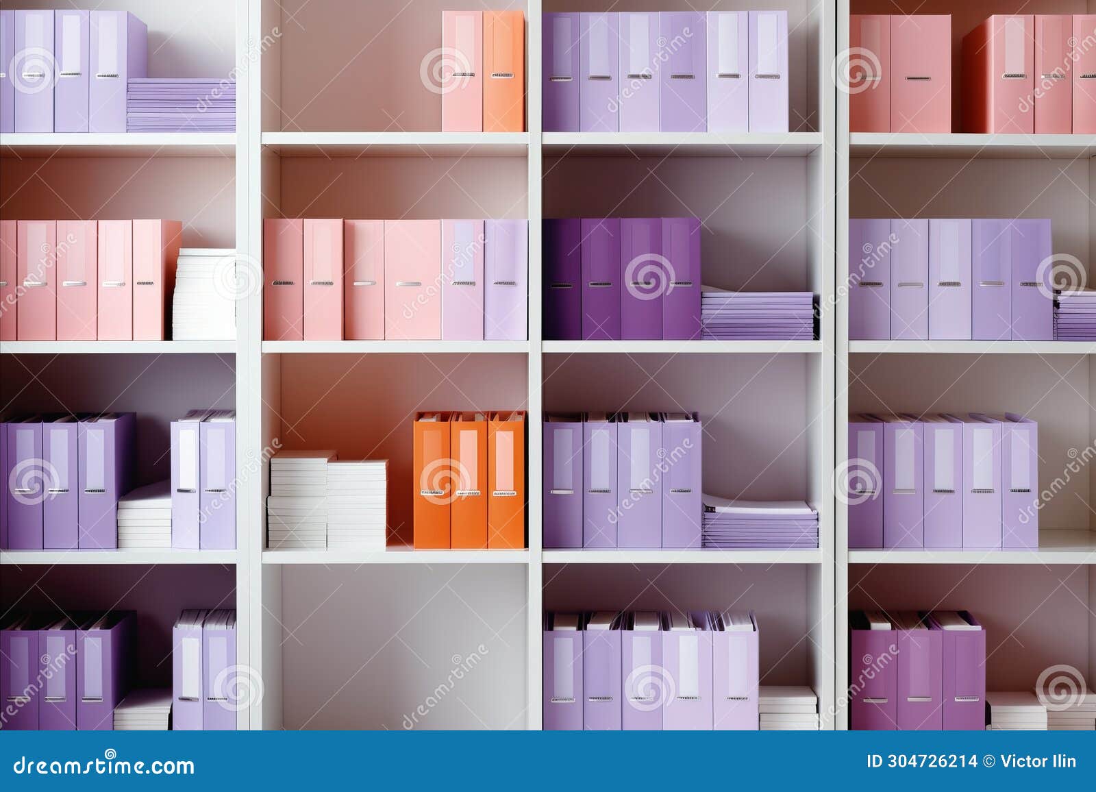 Office Shelves Filled with Document Folders, Organizing Workspace for ...