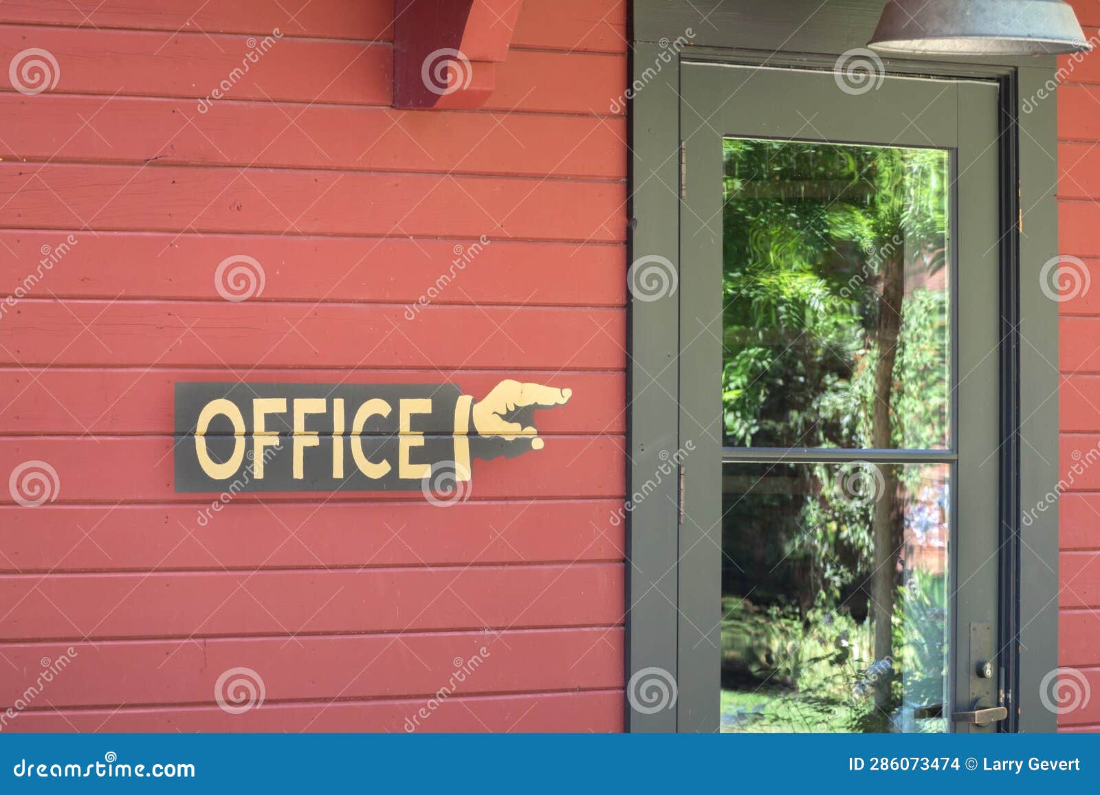 Office Sign with Finger Pointing Stock Photo - Image of attraction ...