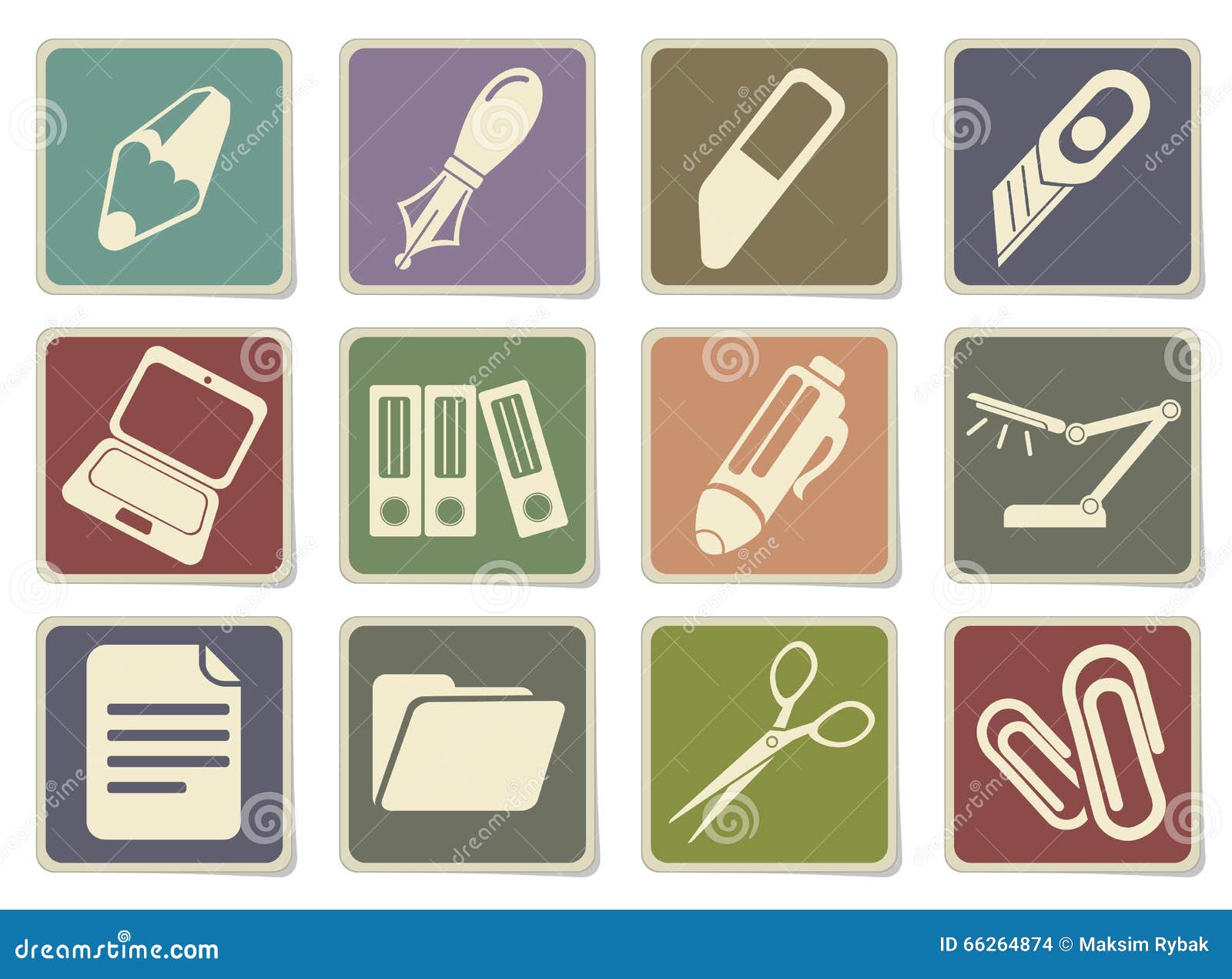 Office simply icons stock vector. Illustration of office - 66264874