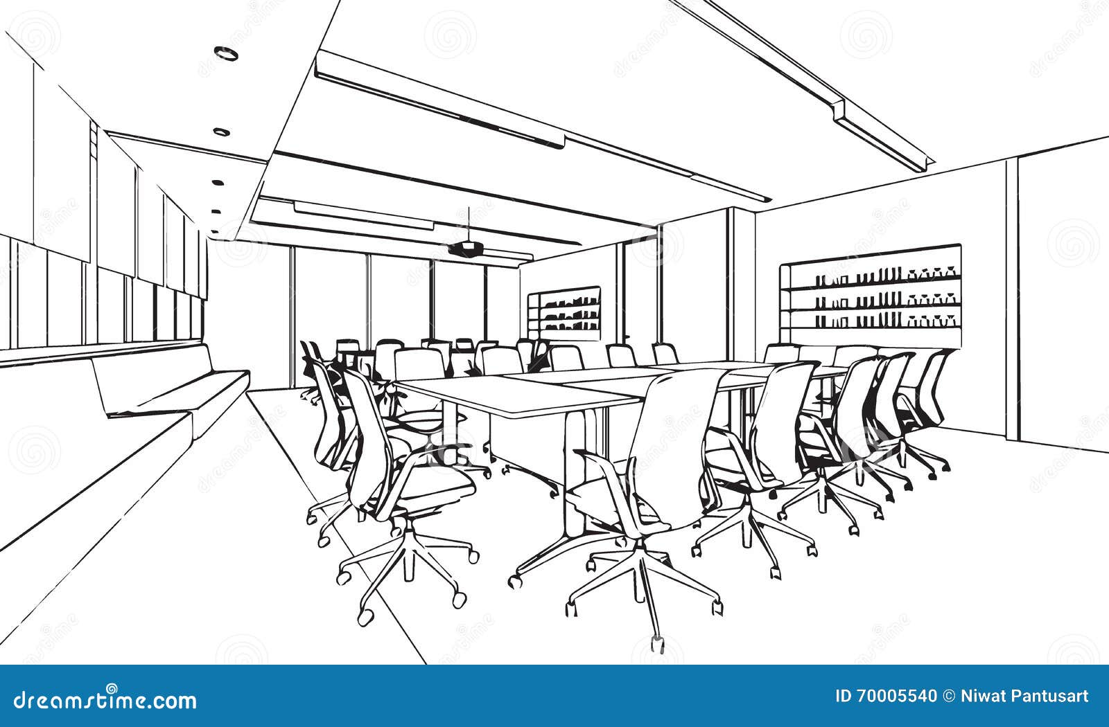 Office sketch stock vector. Illustration of sketch, blueprint - 70005540