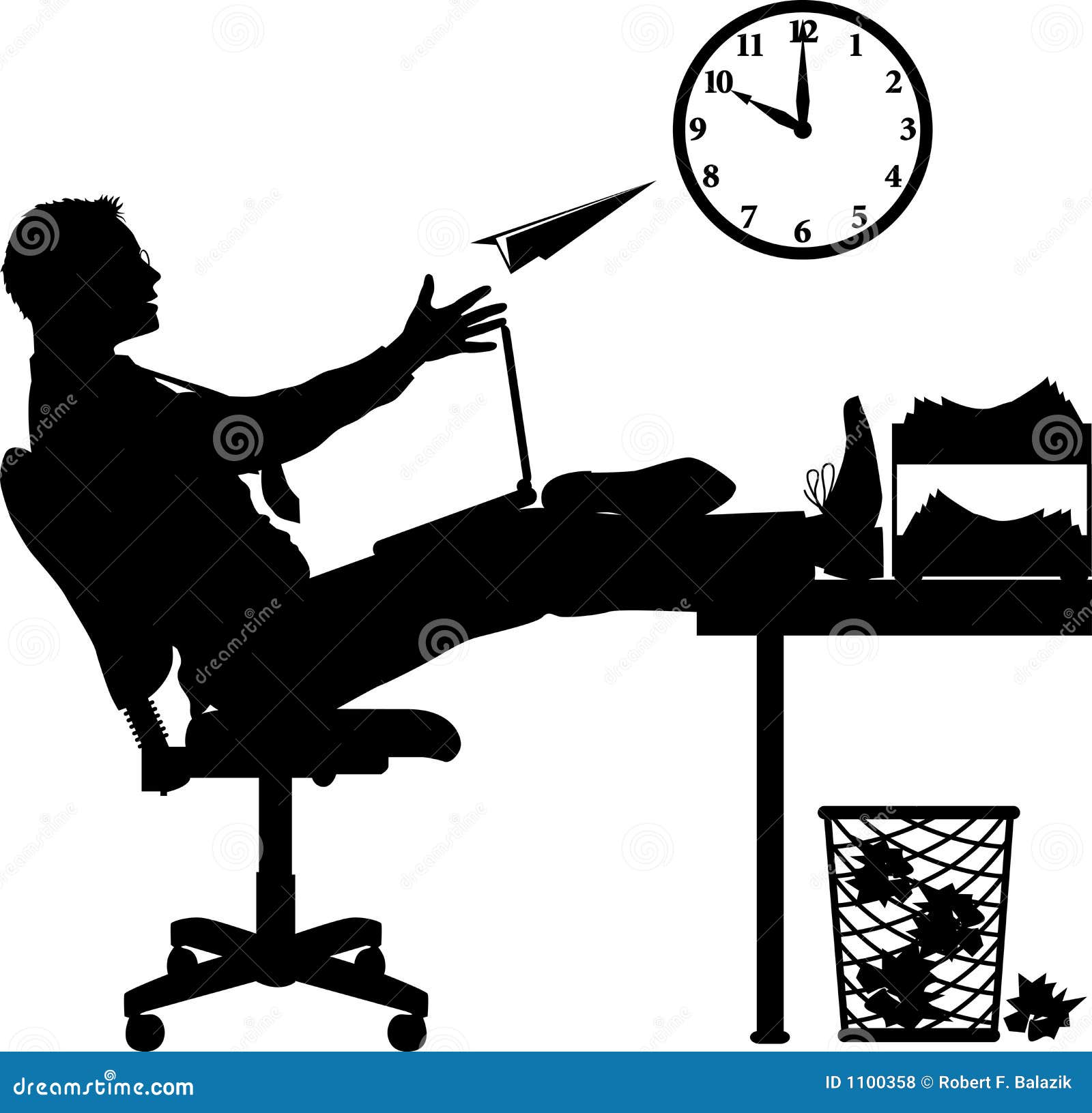 Office_slacker stock vector. Illustration of unenthusiastic - 1100358