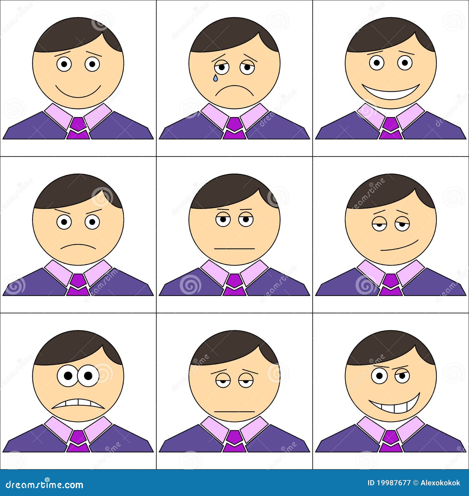 Office smilies, set stock vector. Illustration of head - 19987677