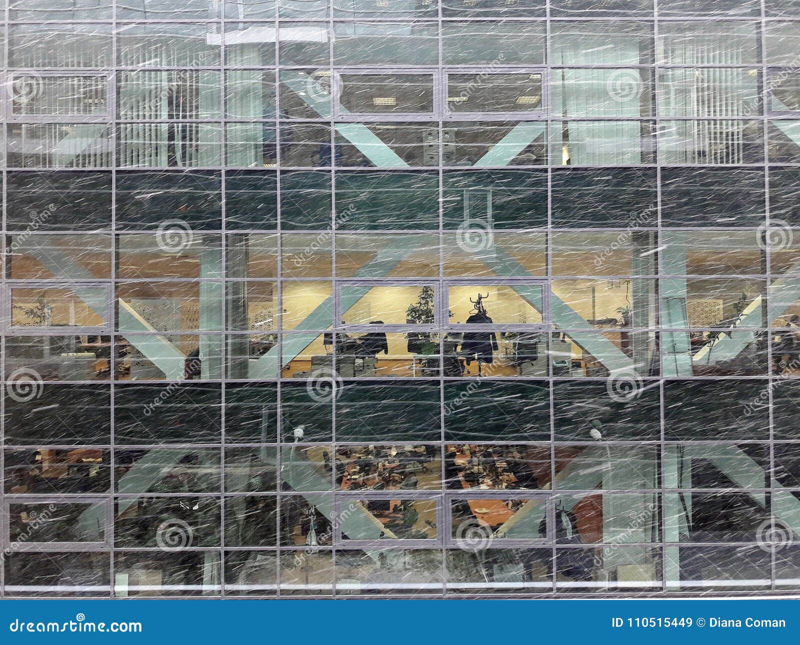Office during snowstorm stock image. Image of window - 110515449