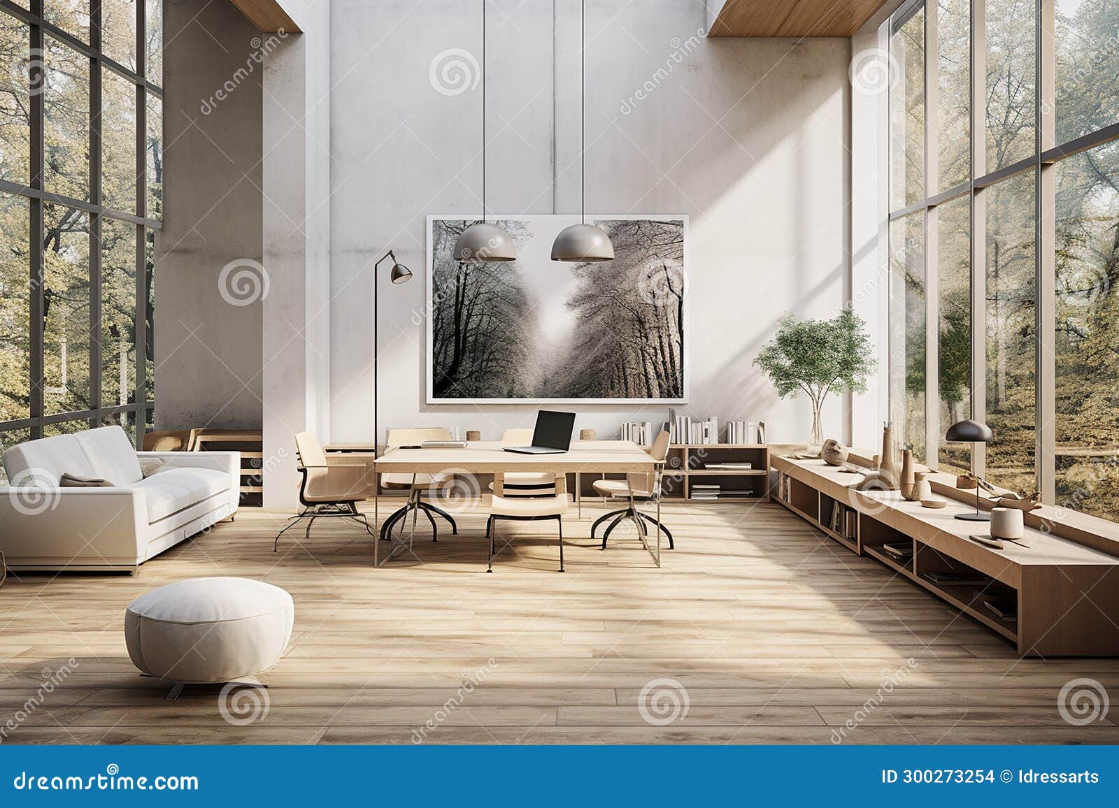 Office Space for Creative Actions in Bright, Scandinavian Style Stock ...