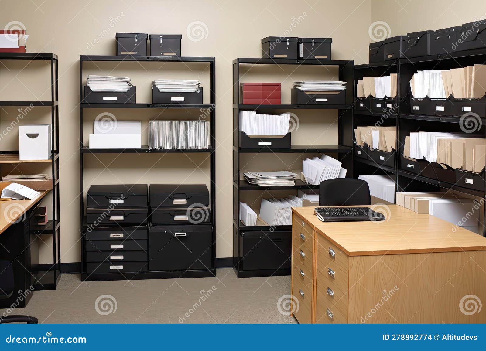 Office Space with Different Document Storage Options, Including File ...